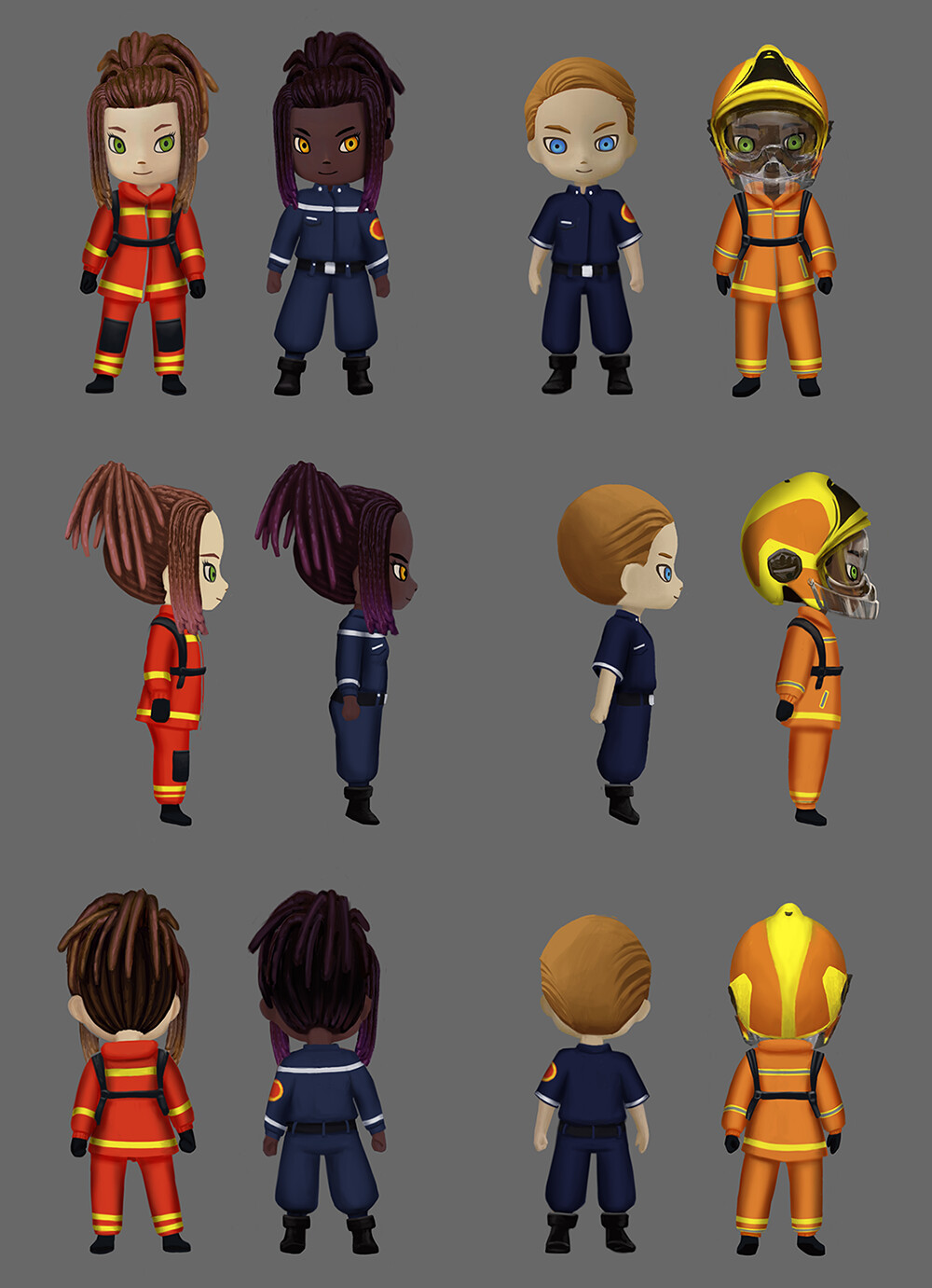 ArtStation - Character and plant designs - Firefighter simulation game