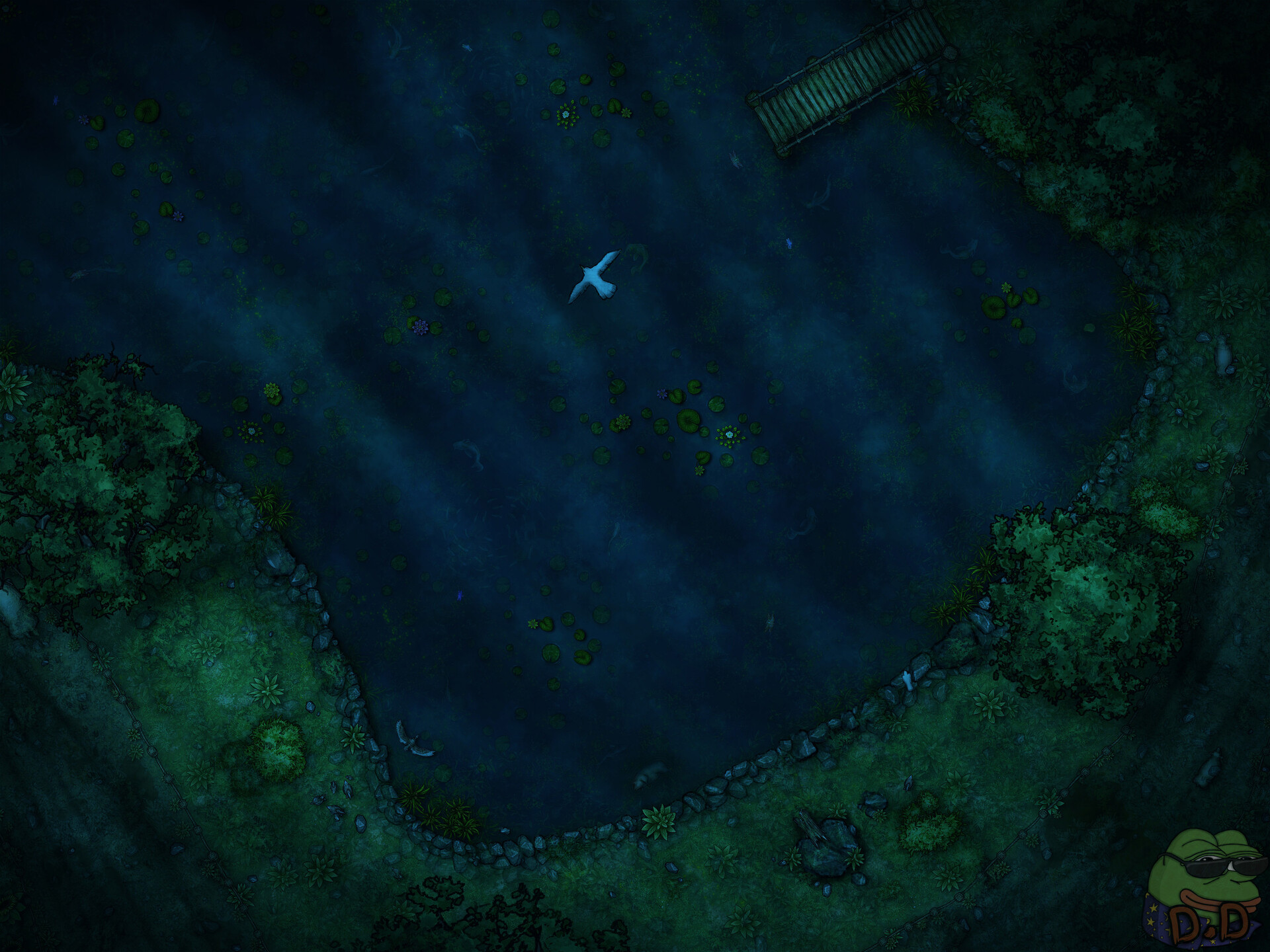 ArtStation - Butterskull Ranch (Pond) (Night)