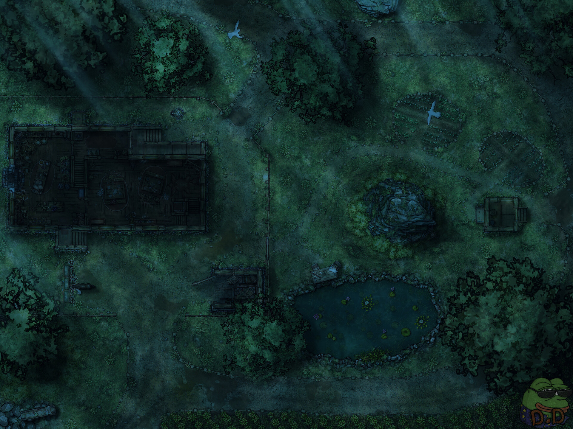 Detailed Dungeons - Butterskull Ranch (Farmhouse) (1st Floor) (Night)