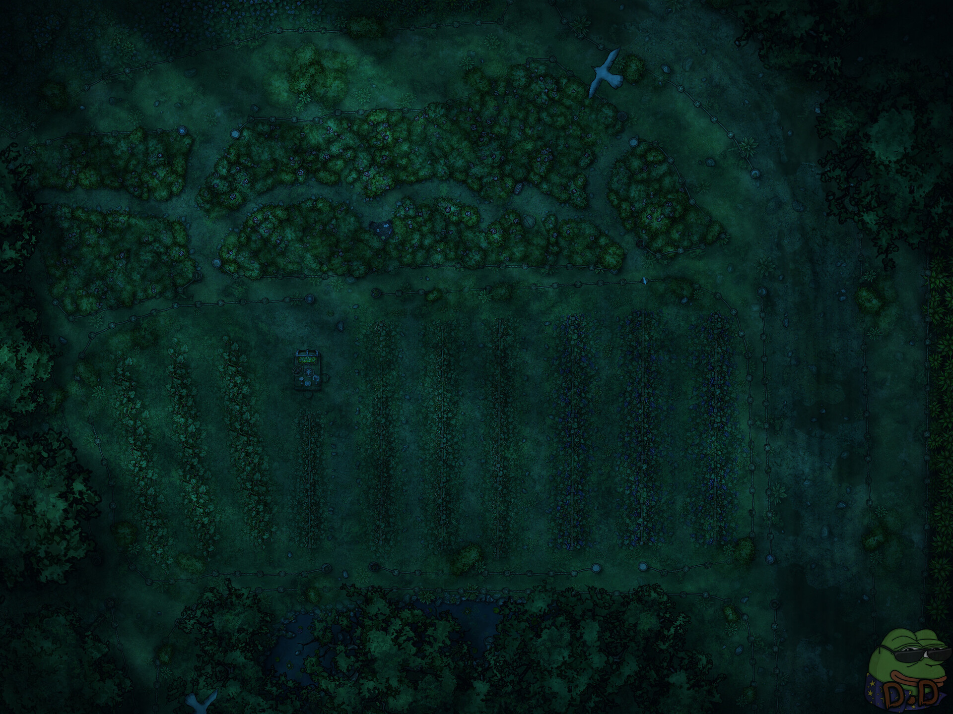 ArtStation - Butterskull Ranch (Garden) (Night)