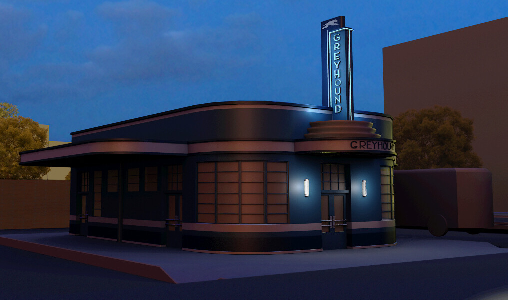 ArtStation - Greyhound bus station