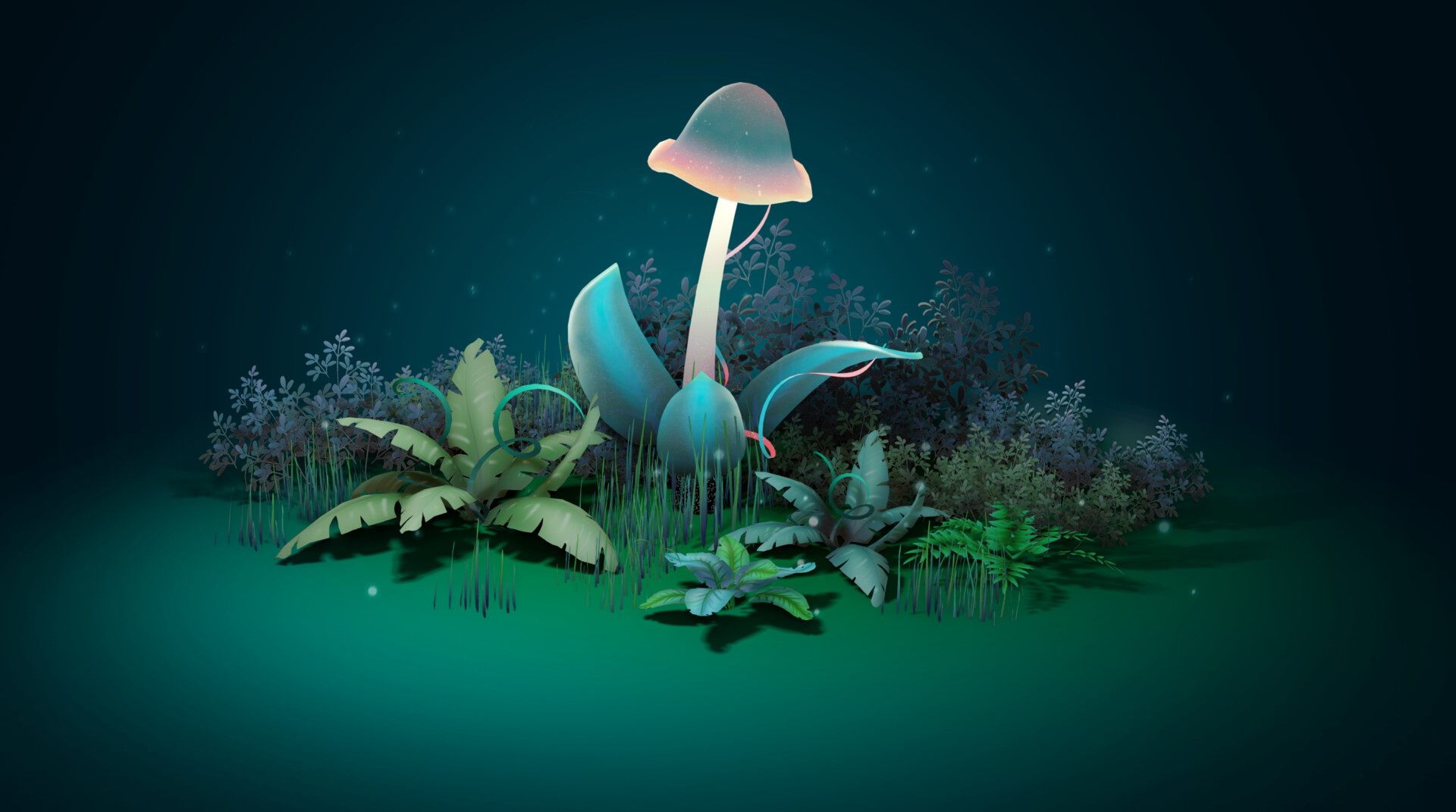 ArtStation - Low Poly fantasy plants Set