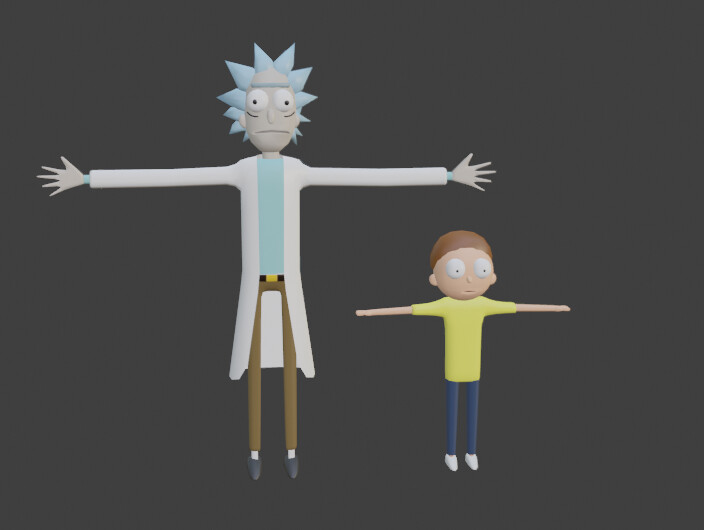 ArtStation - Rick & Morty [Wireframe & Rig Views]