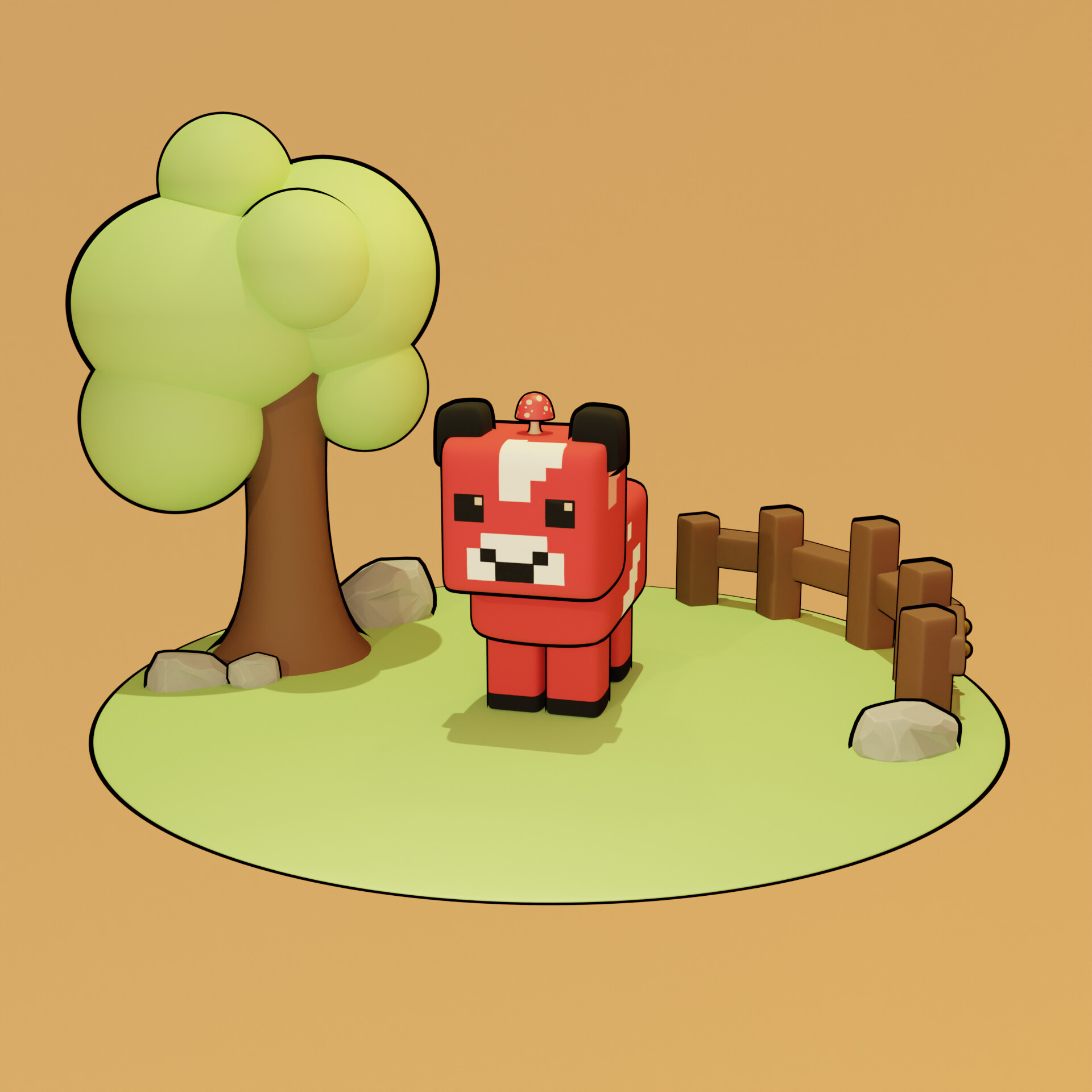 Minecraft Baby Mooshroom Cow