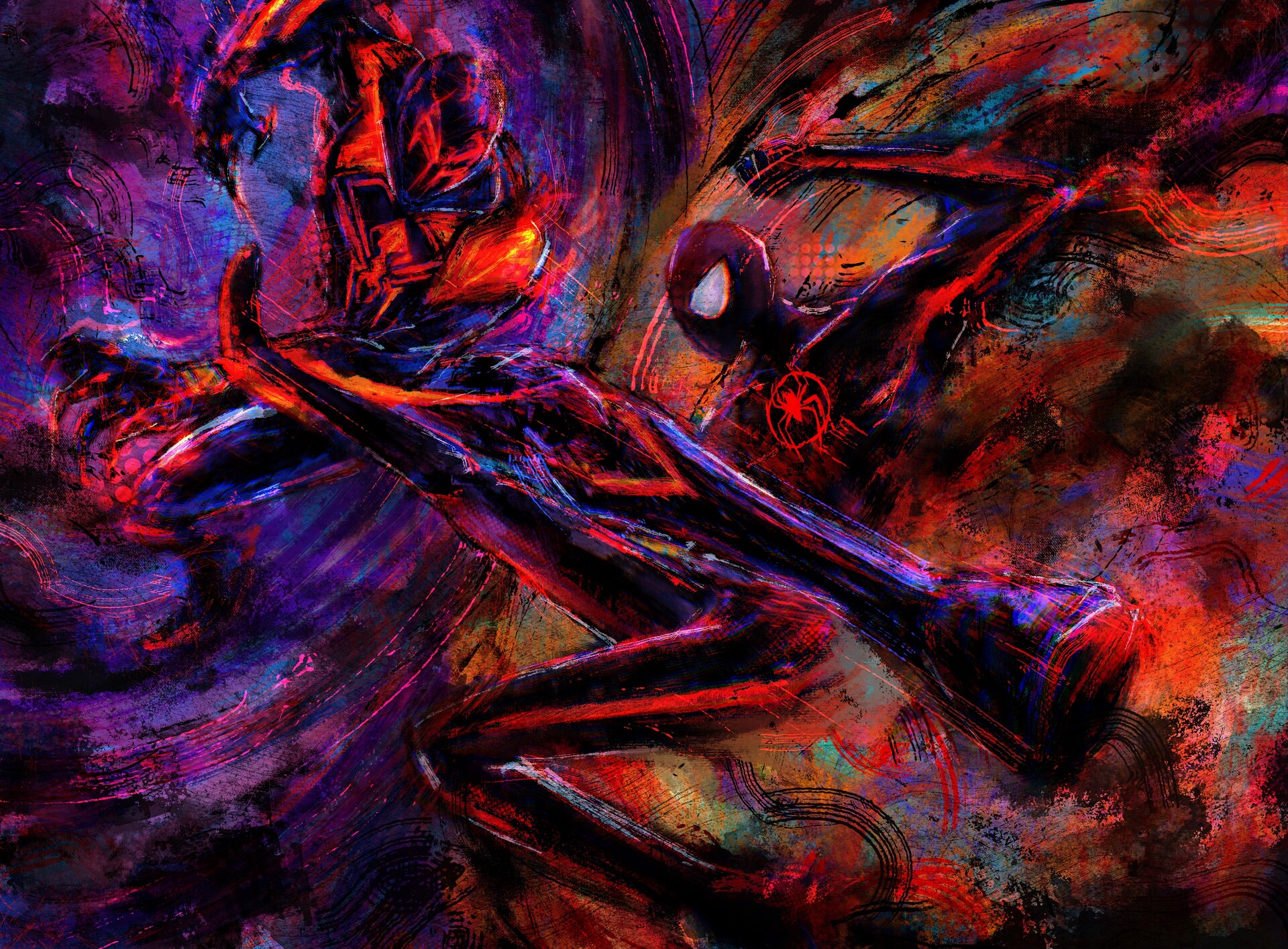 ArtStation - spiderman Miles Morales vs spiderman 2099