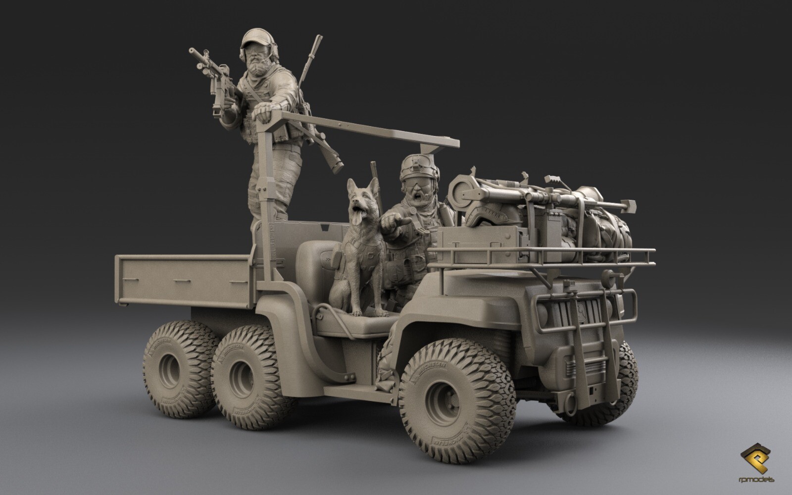 ArtStation - RP Models - US Delta Force With Gator Support Vehicle