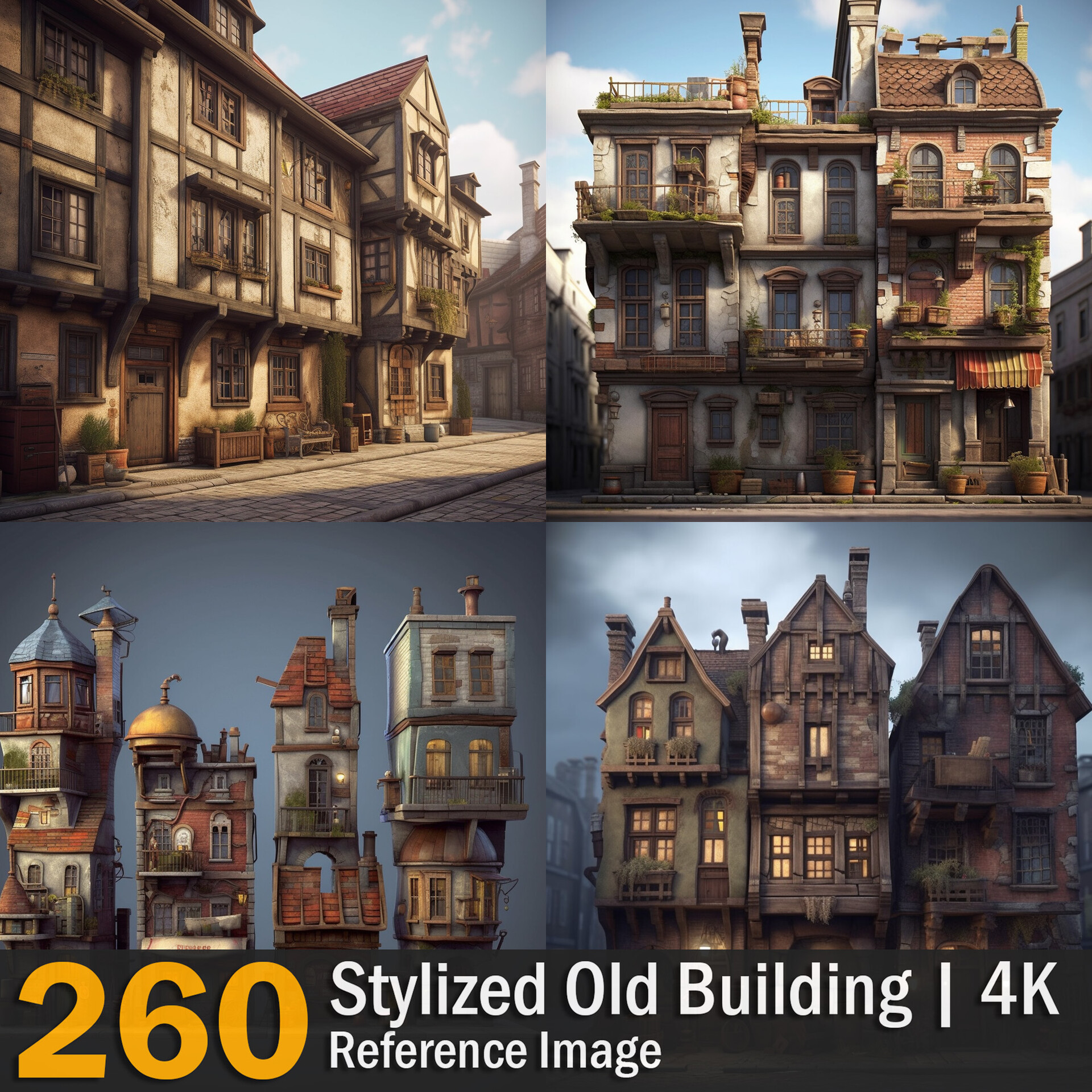 ArtStation - Stylized Old Building | 4K Reference Images