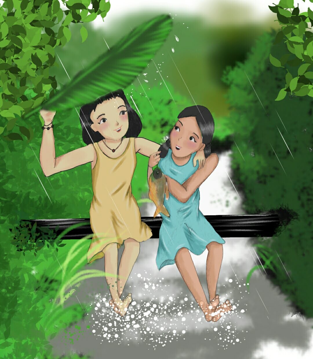 ArtStation - Two girls playing