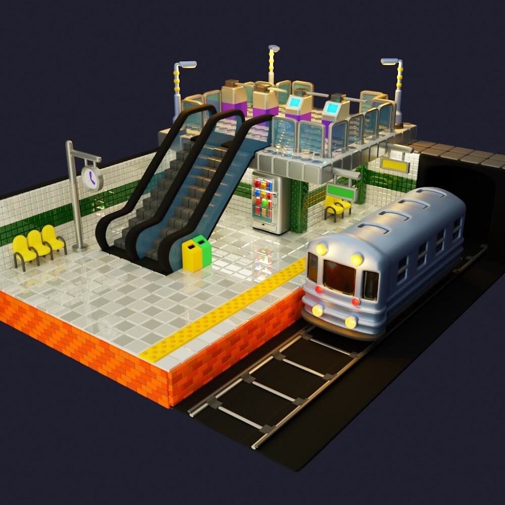 ArtStation - 3D Subway Station