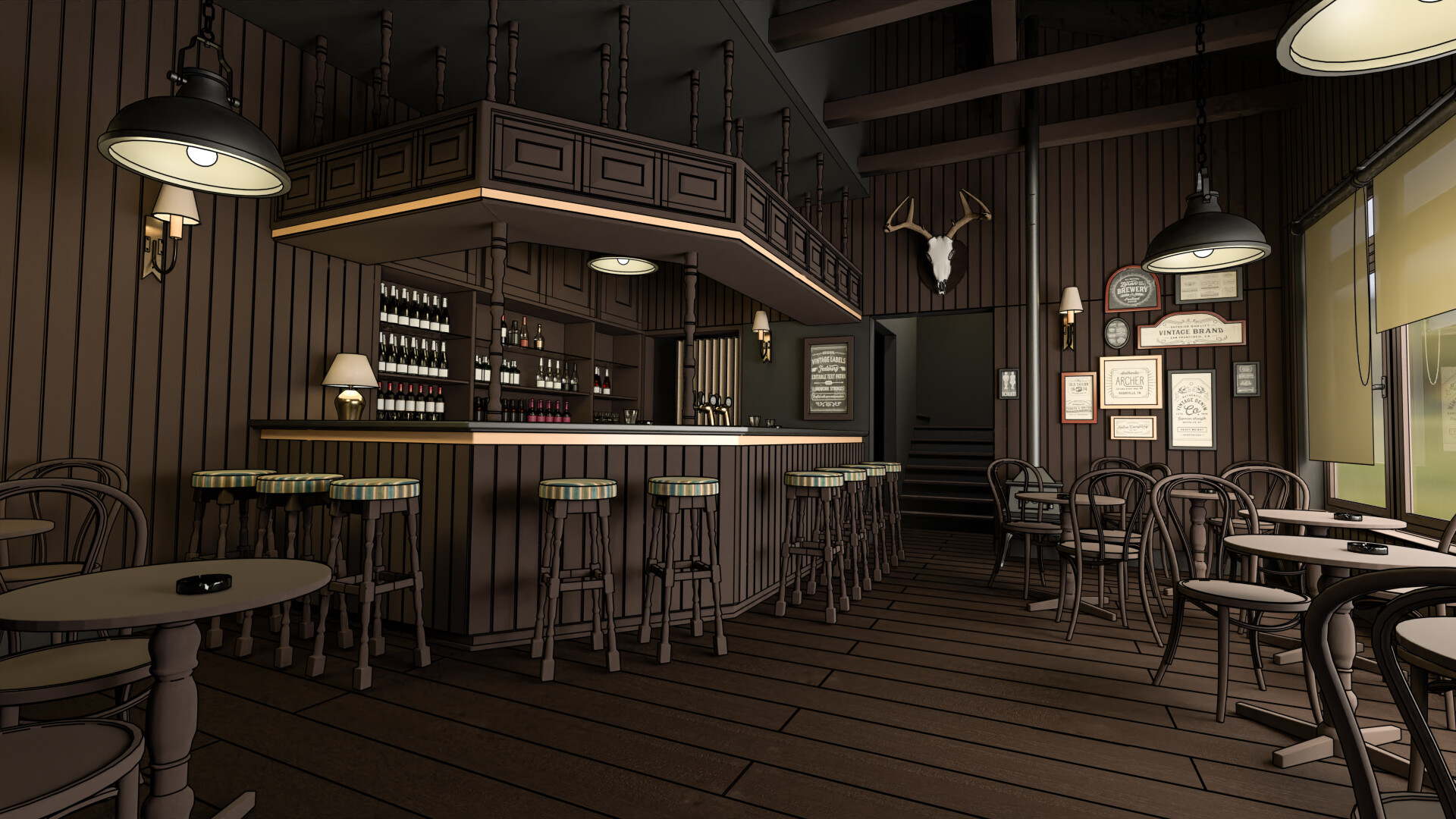 ArtStation - Rustic Pub & Room - 3d Comic Background
