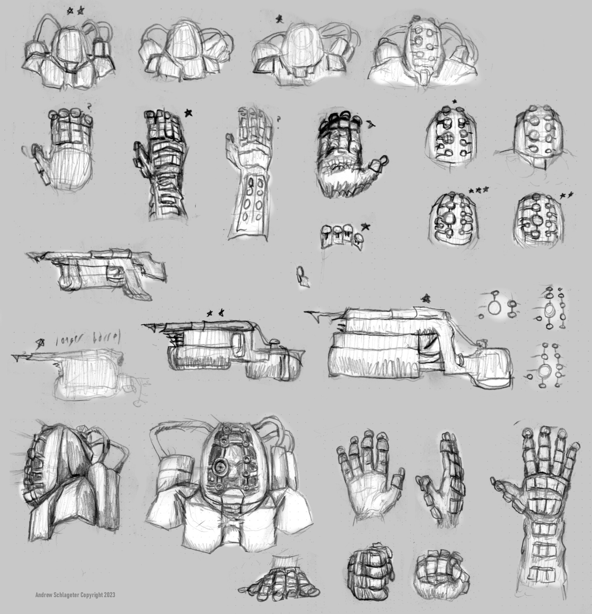 Andrew Schlageter - Salvage Diver Sketches