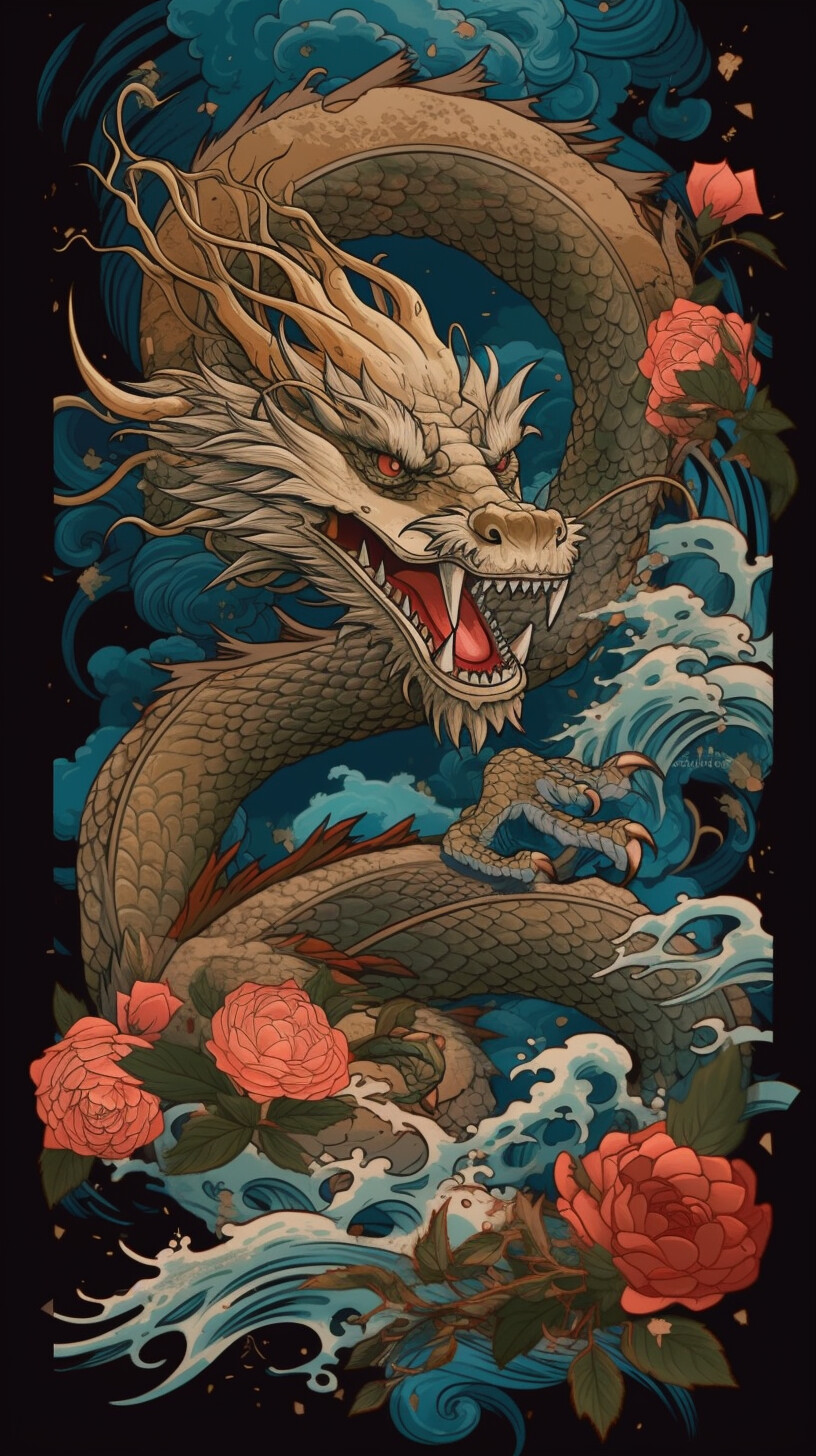 Japanese Art Wallpaper Dragon