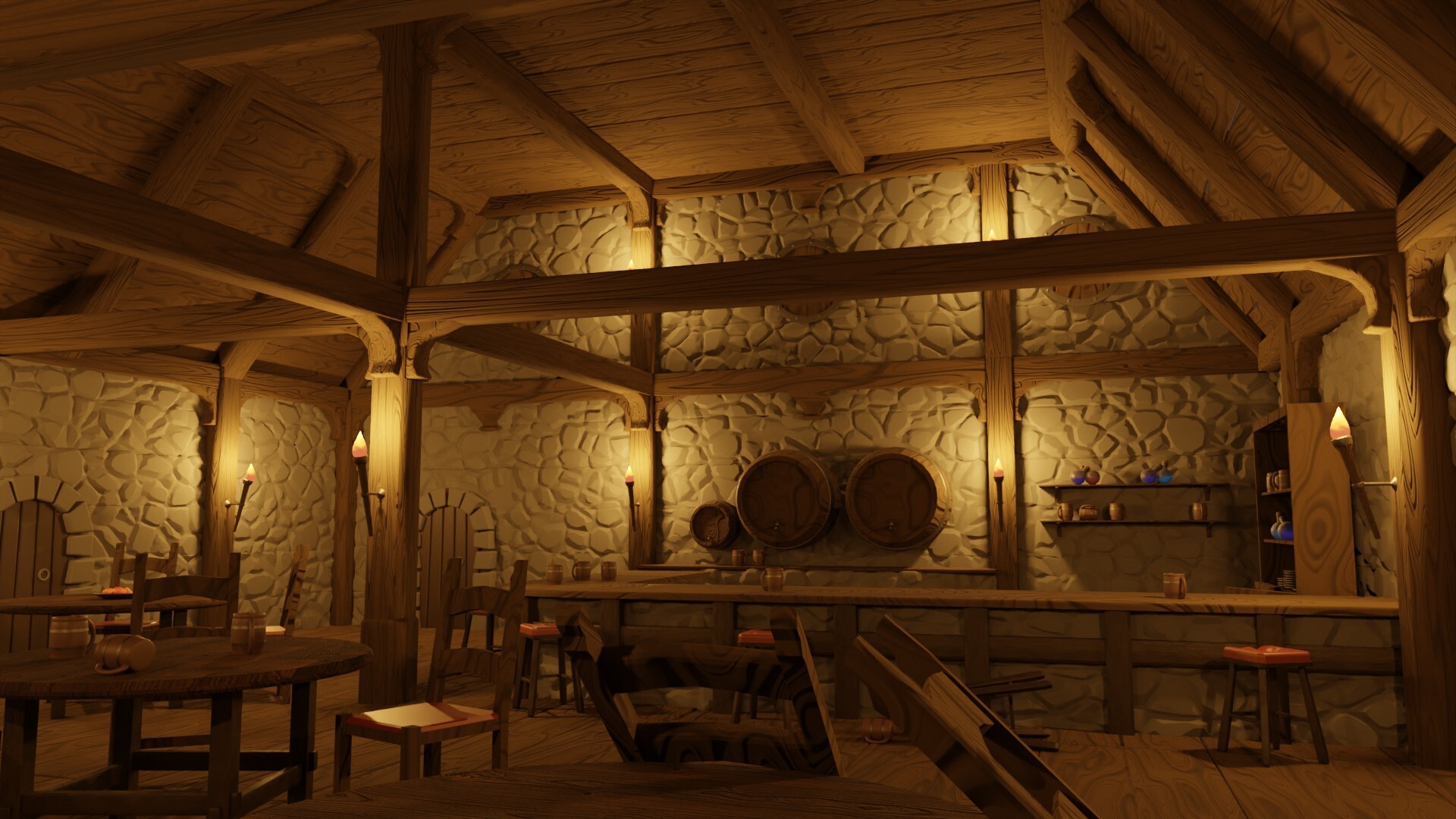 ArtStation - Medieval tavern in Blender