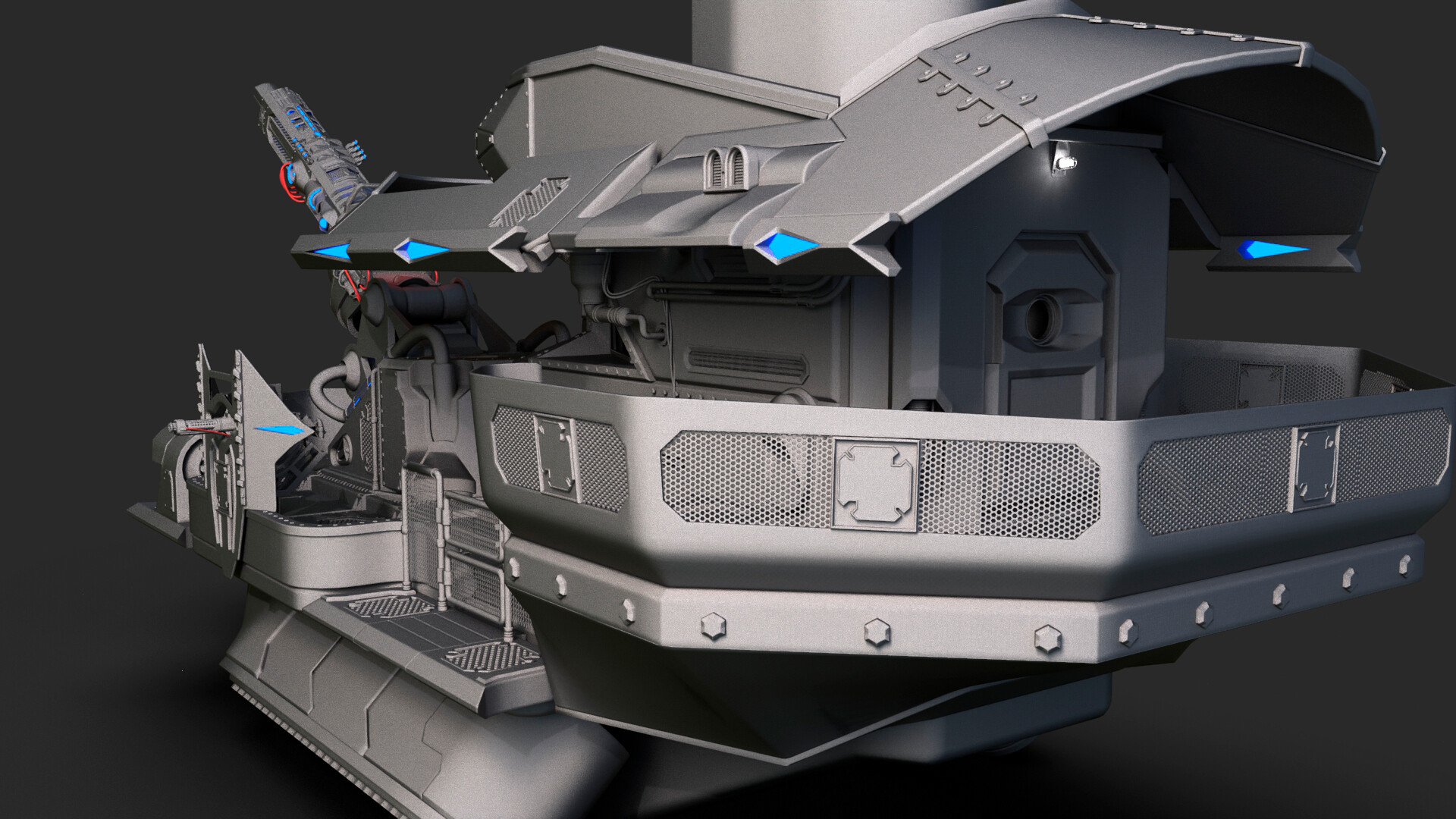 Jose Mª Tena Ibañez - Sci-Fy barge with a plasma cannon