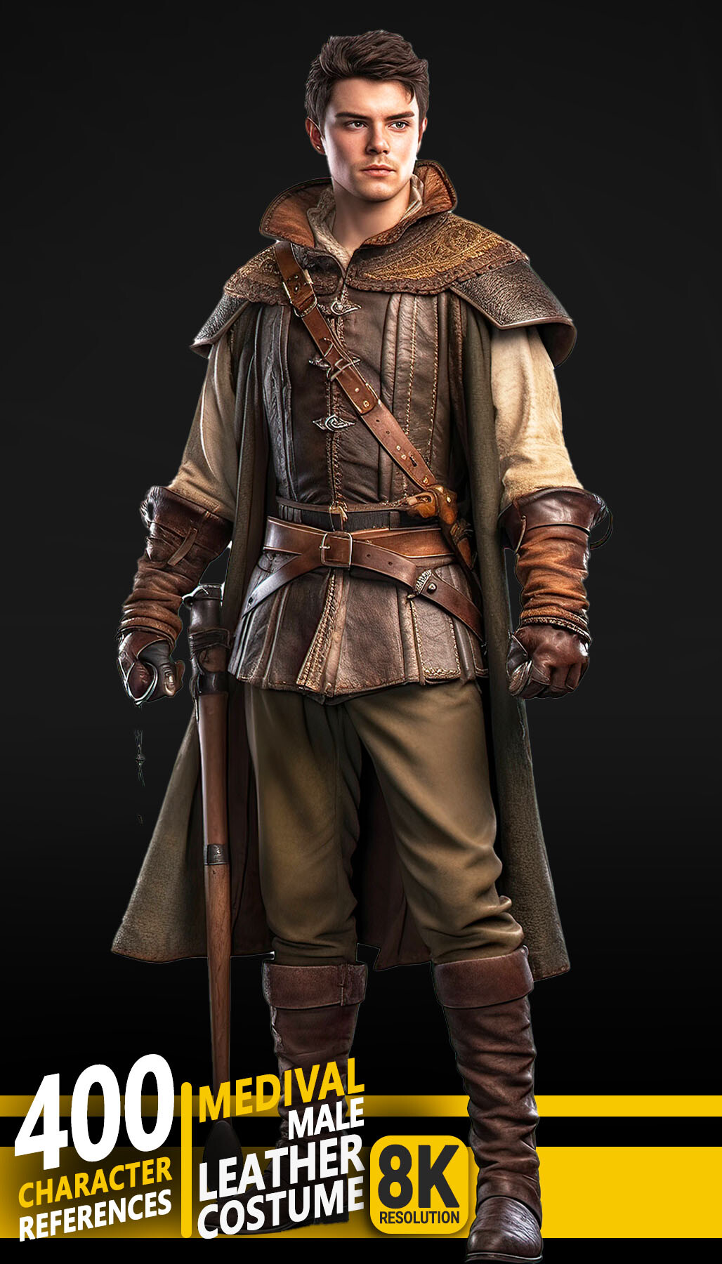 ArtStation - 400 Medival Male Leather Costume - Character References ...