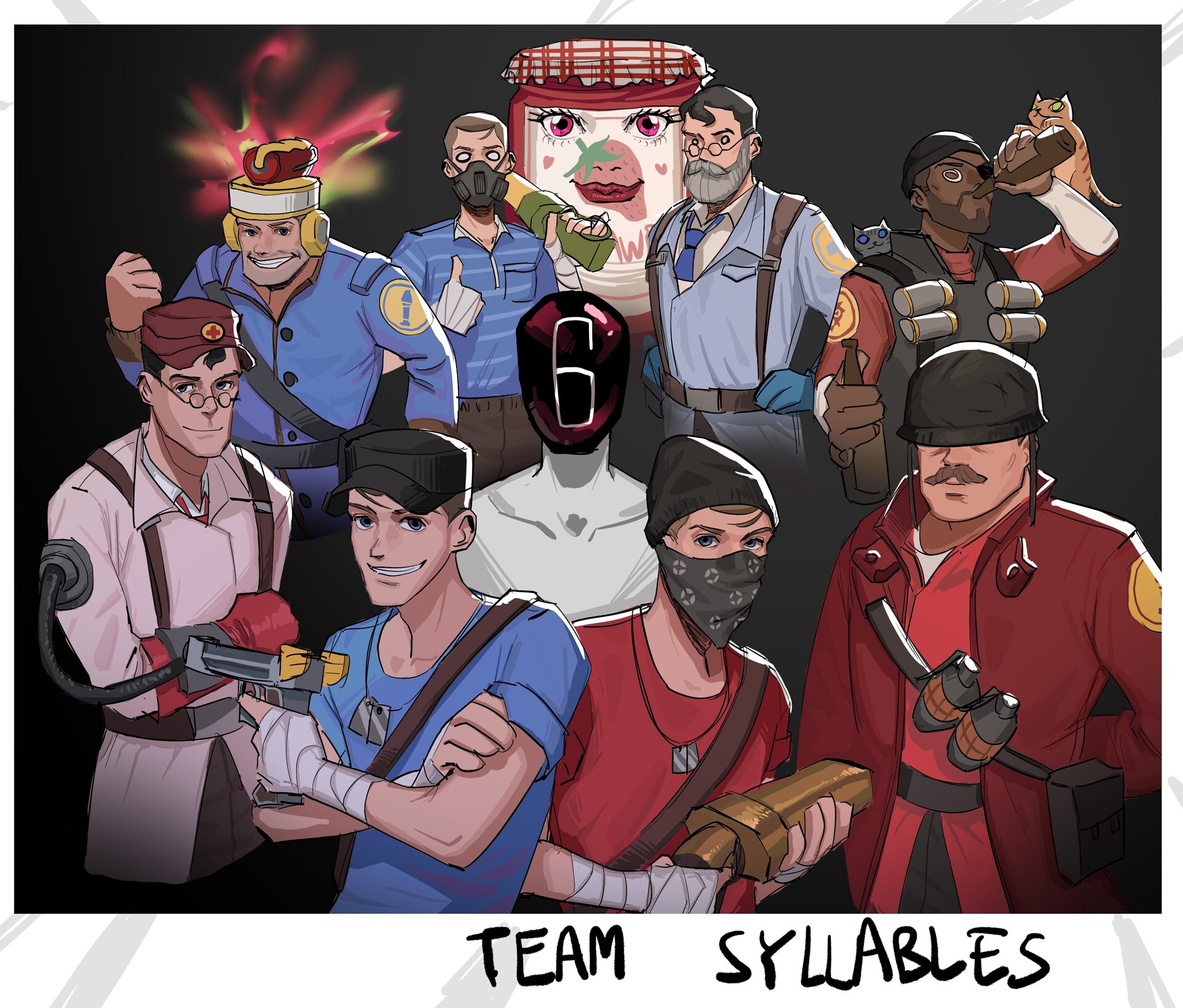 ArtStation - TF2 comp team portrait