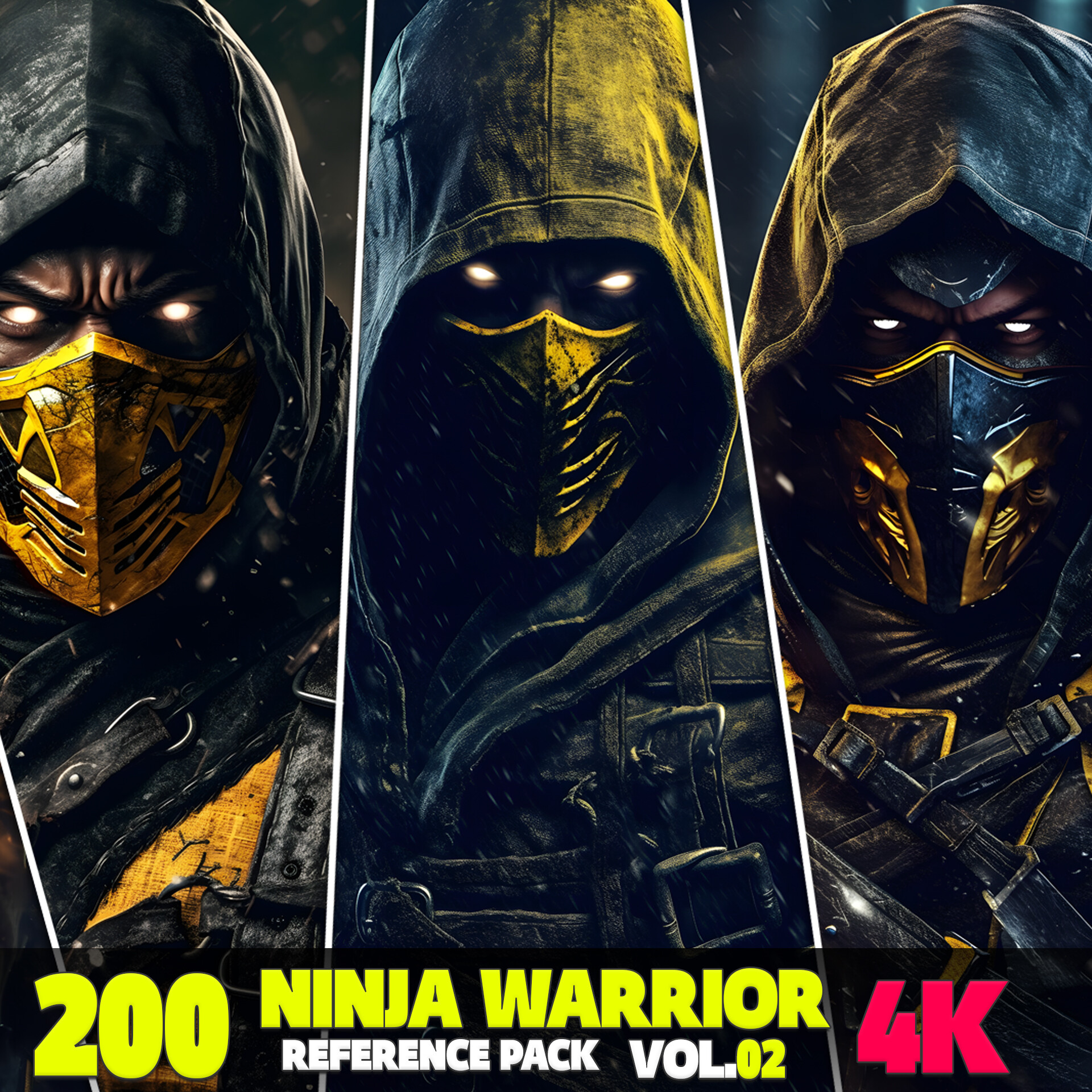 ArtStation - 200 4K Ninja Warrior Reference Pack Vol.02