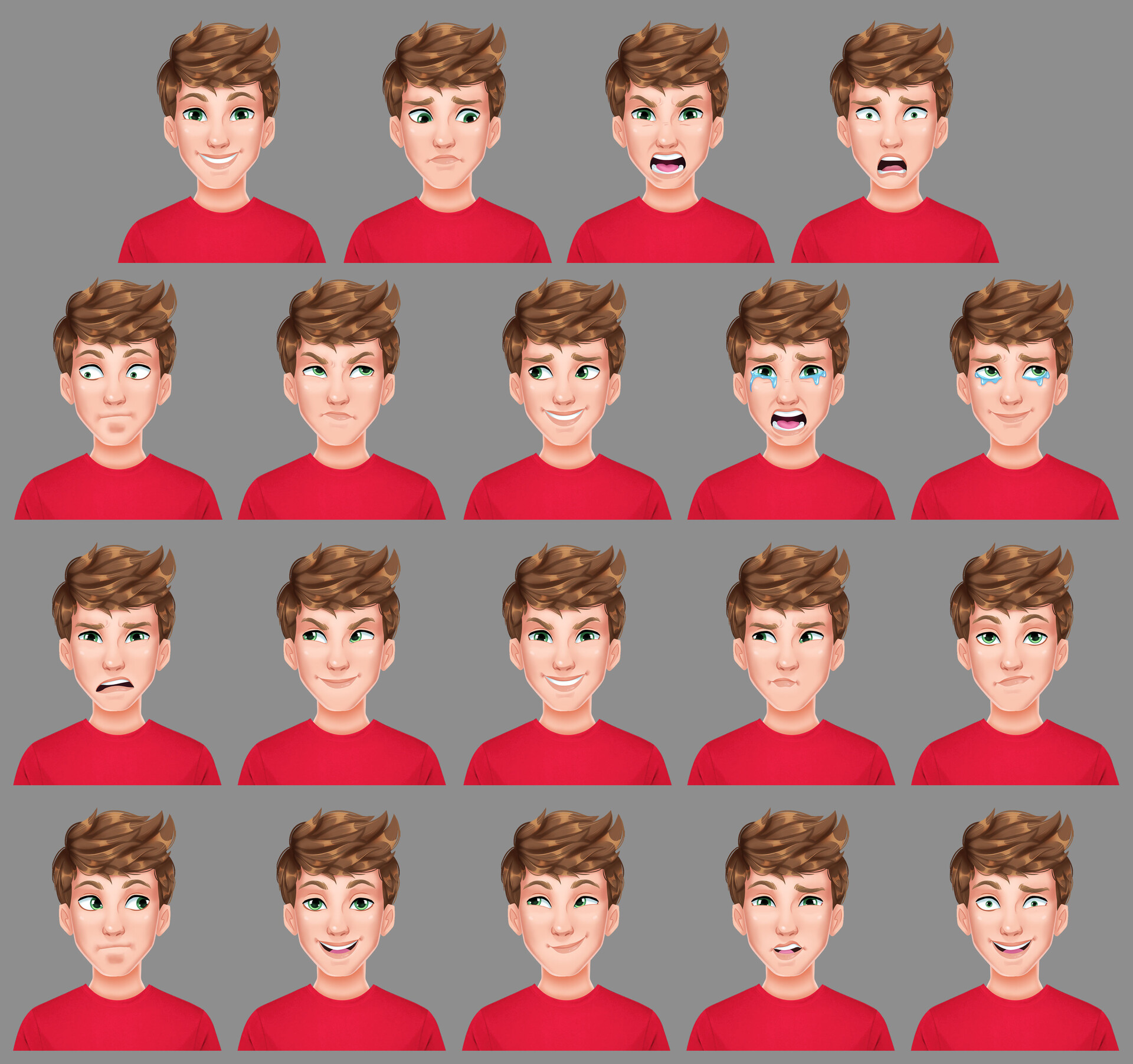 Theodora Martinez Lopez - Boy Character Design + face expressions ...
