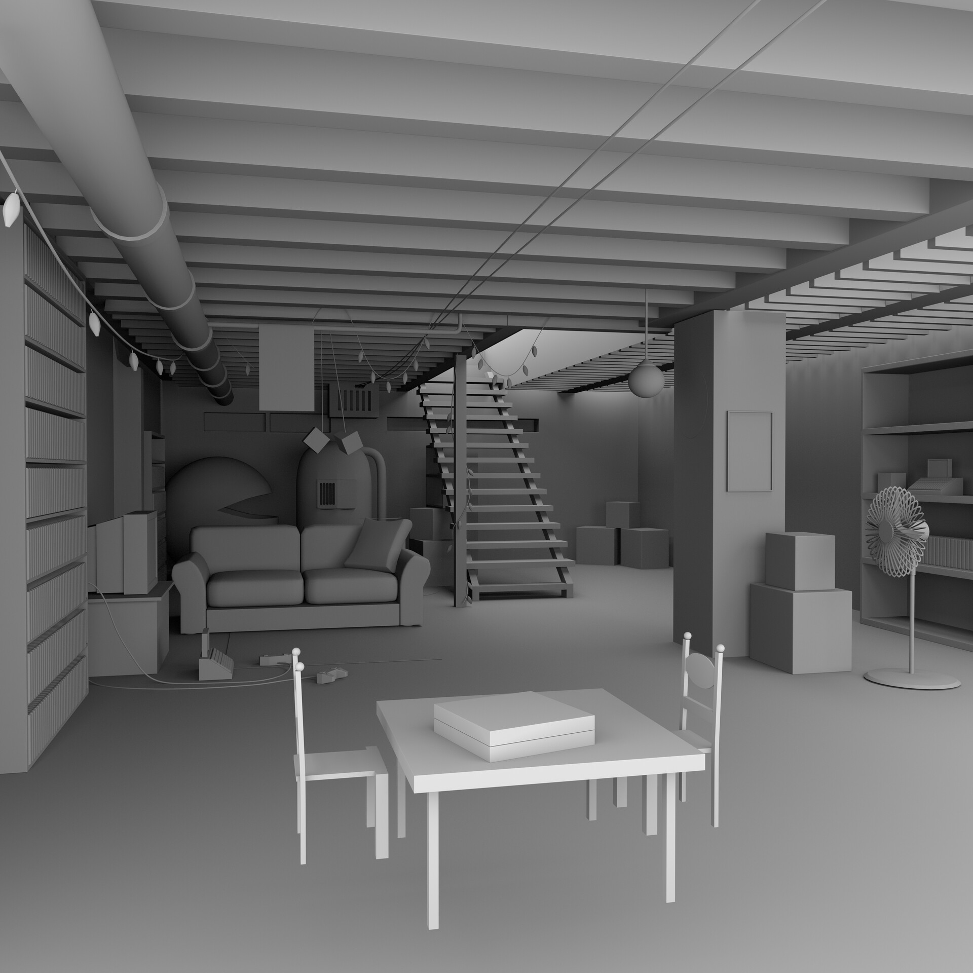 ArtStation - basement bg modeling