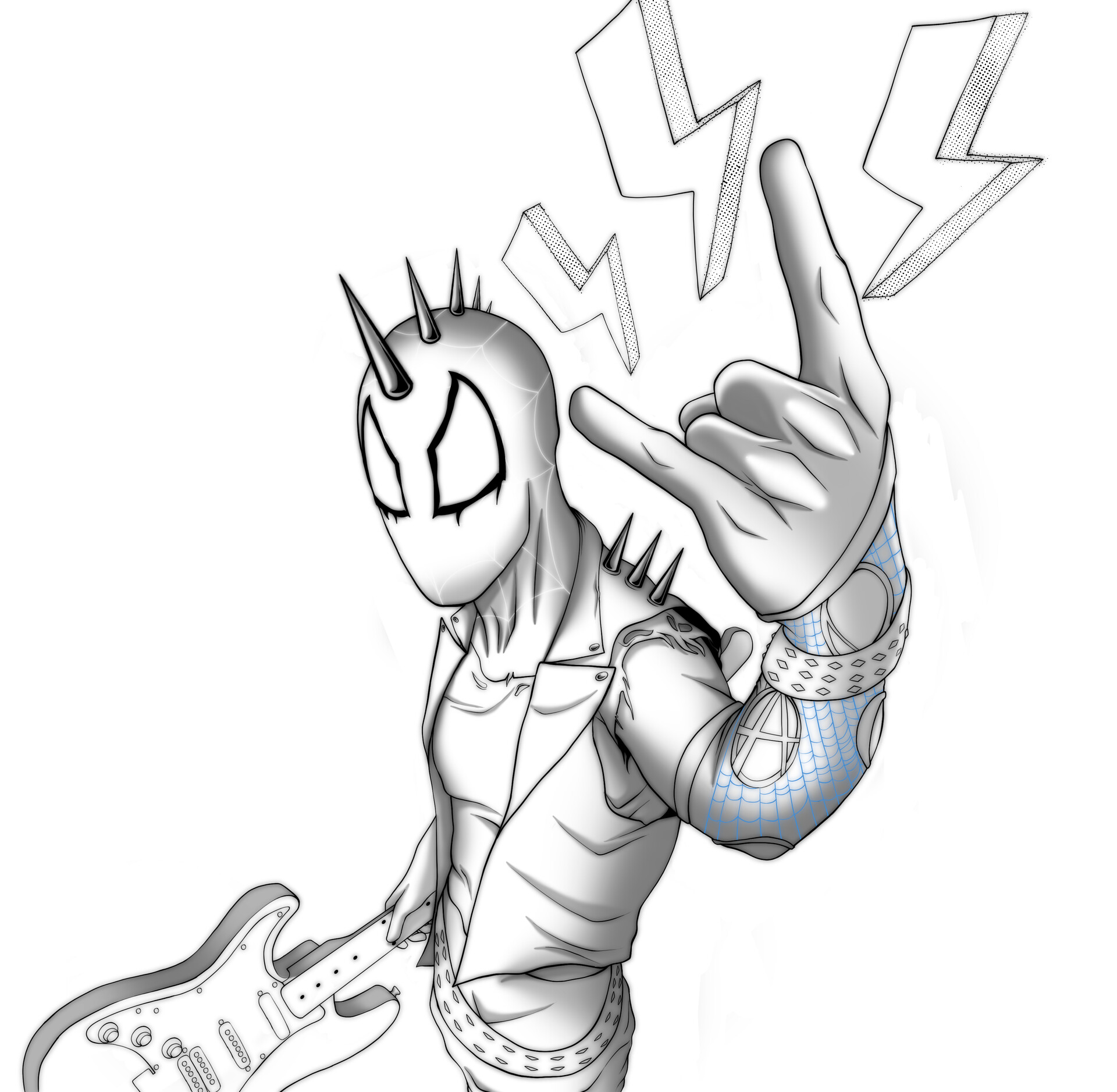 punk spiderman coloring pages