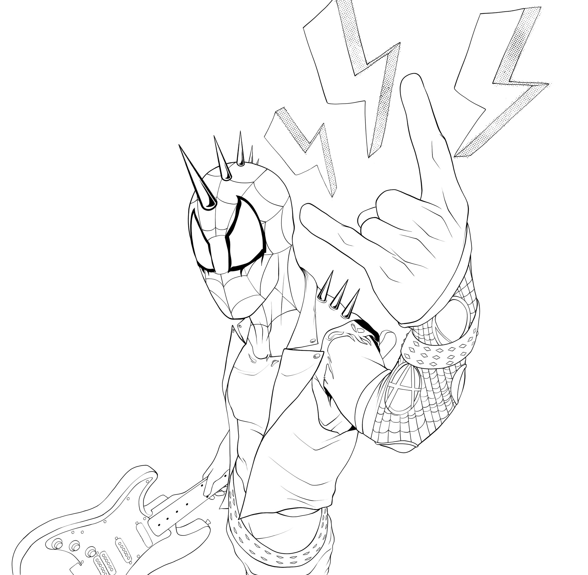 spider punk coloring pages
