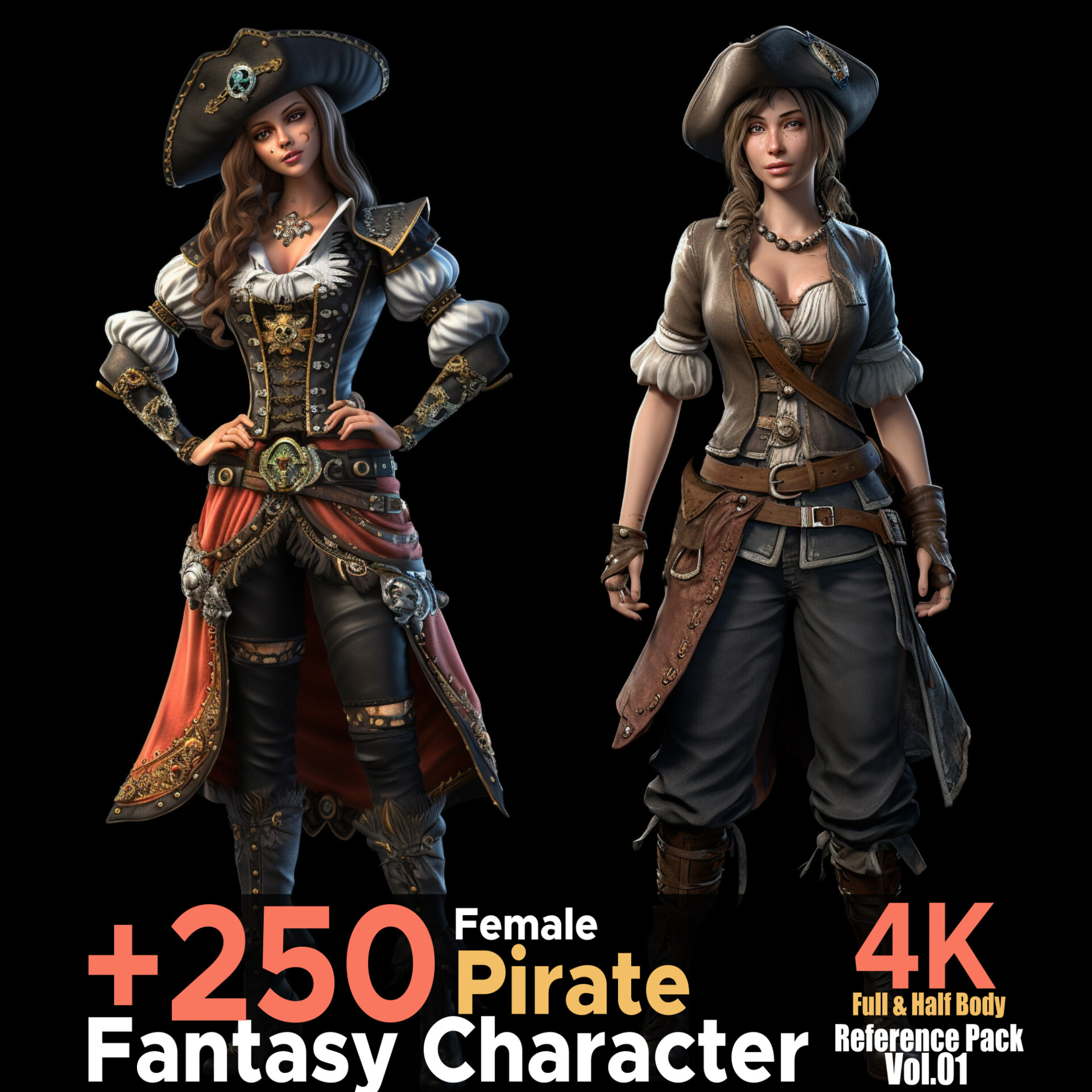 ArtStation - +250 Female Pirate (Fantasy Character) Vol.01 |4K | Reference Pack