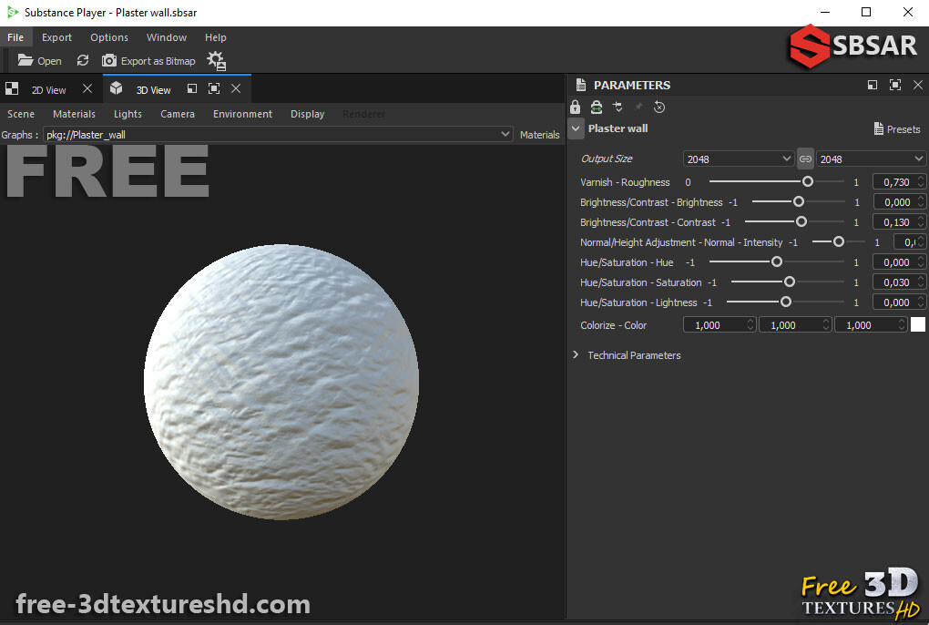 PBR Textures Free Download - Plaster Wall PBR Texture Substance Sbsar ...