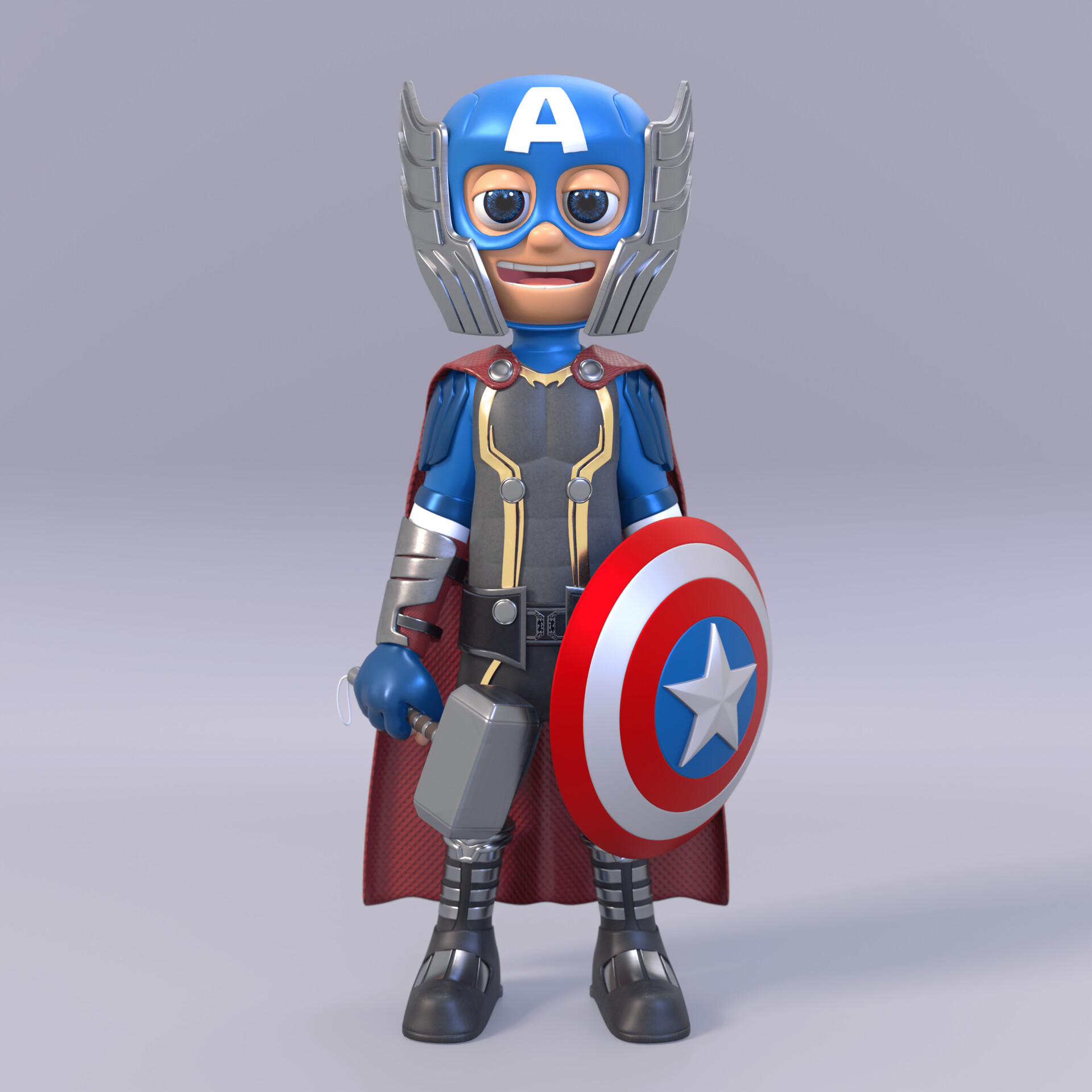 AdhikaNR - 3D Character Thot x Captain America