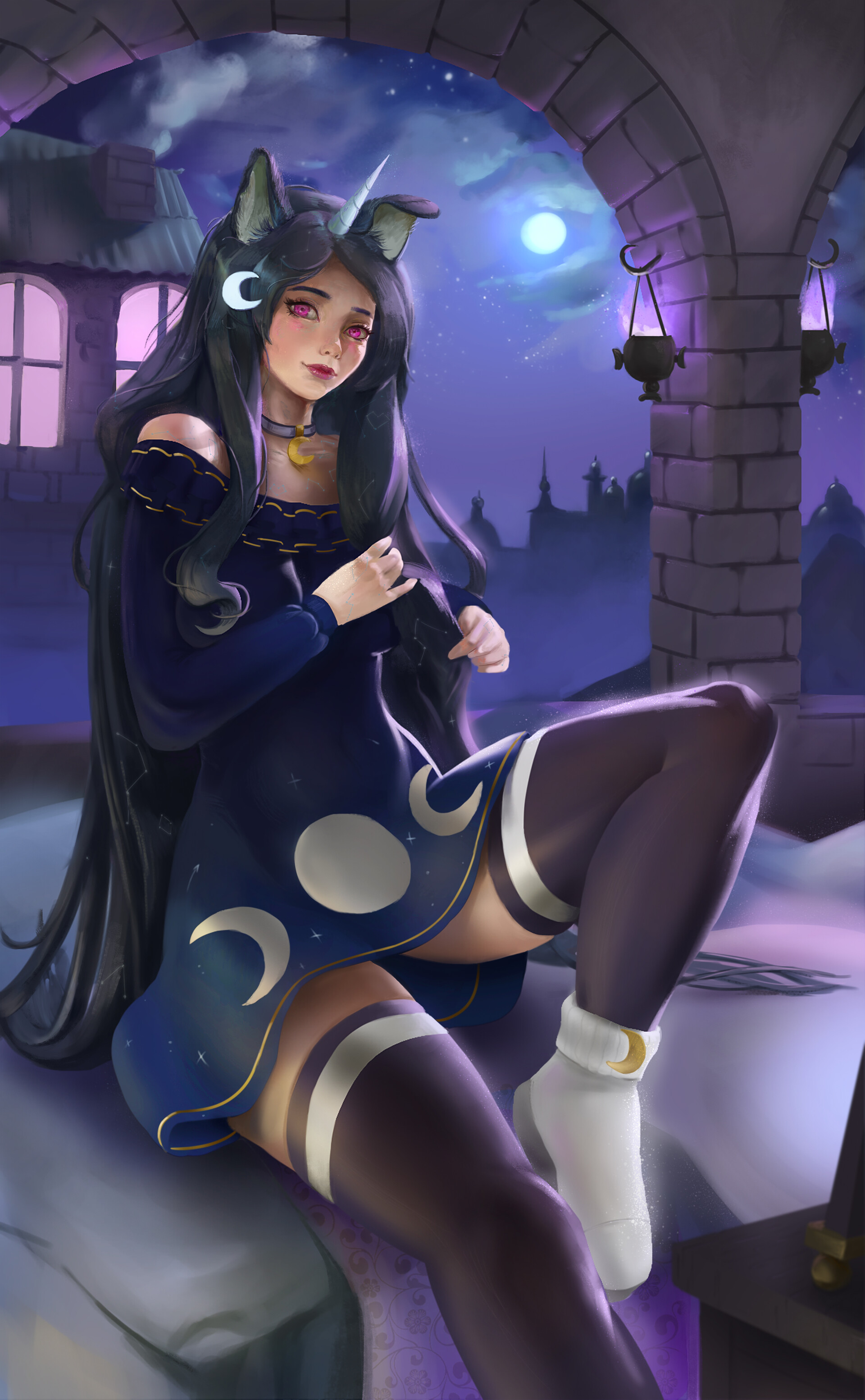 ArtStation - Unicorn girl (commission)