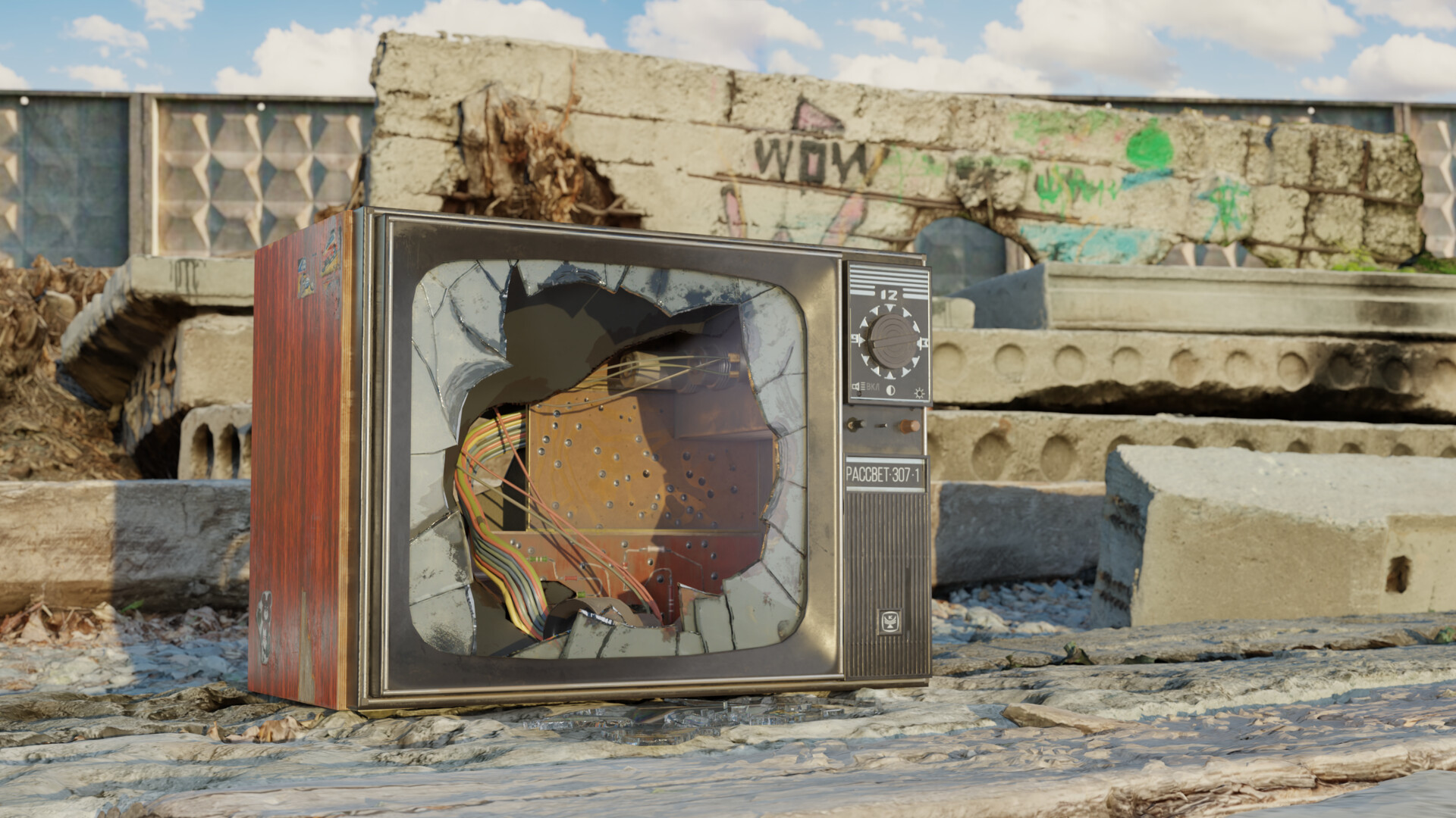ArtStation - Broken soviet TV