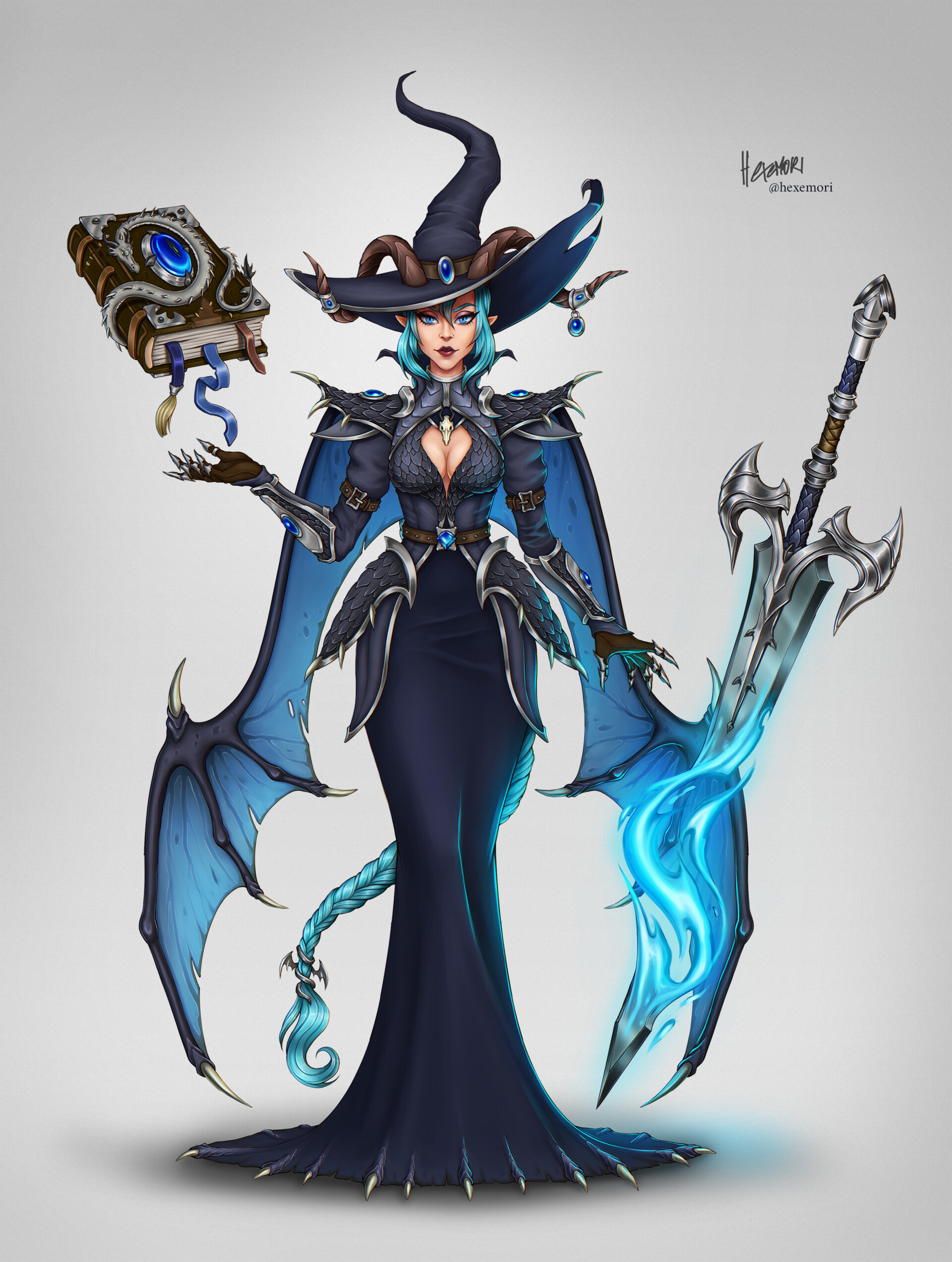 ArtStation - Velengosza - Blue Dragon Witch