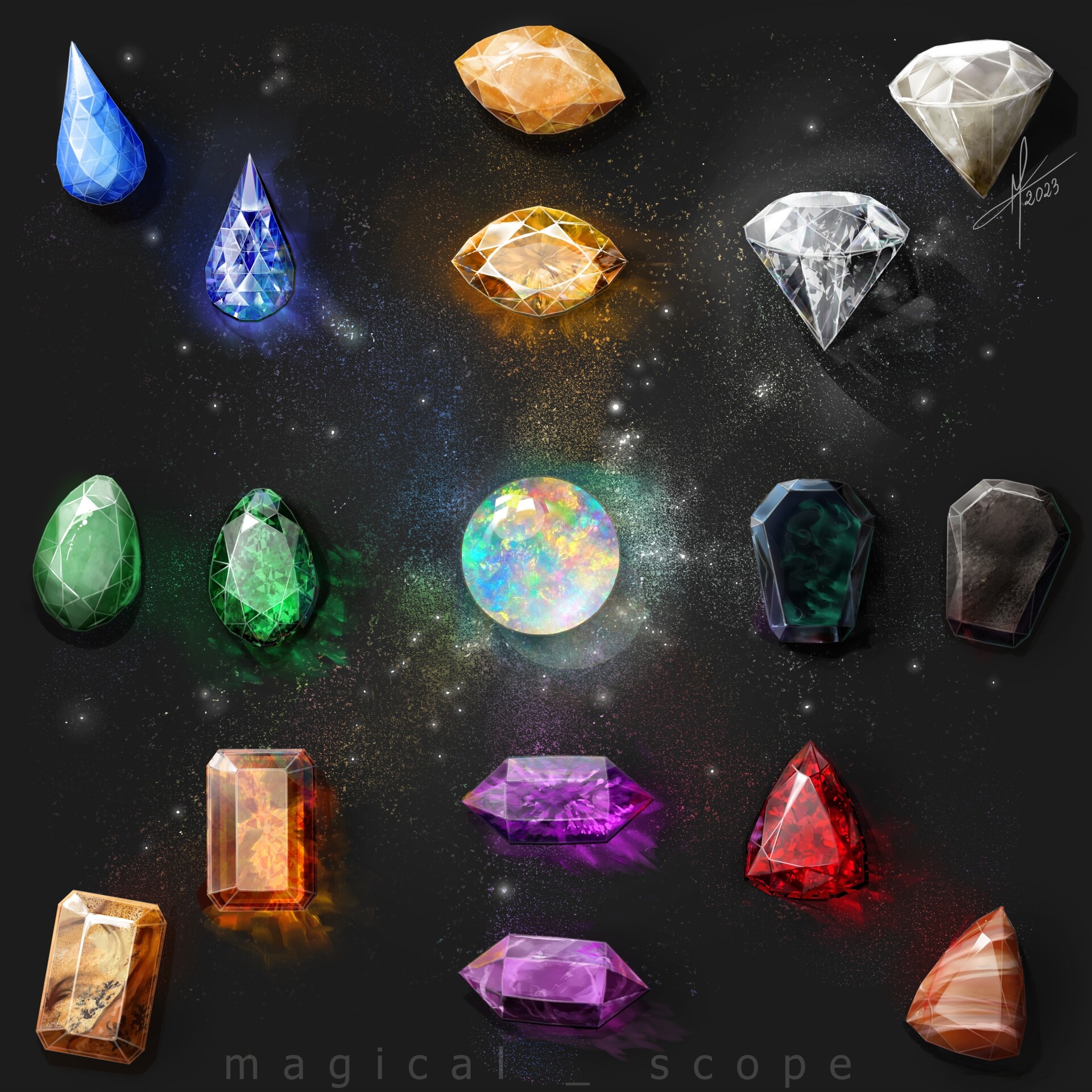 ArtStation - Magic gem set