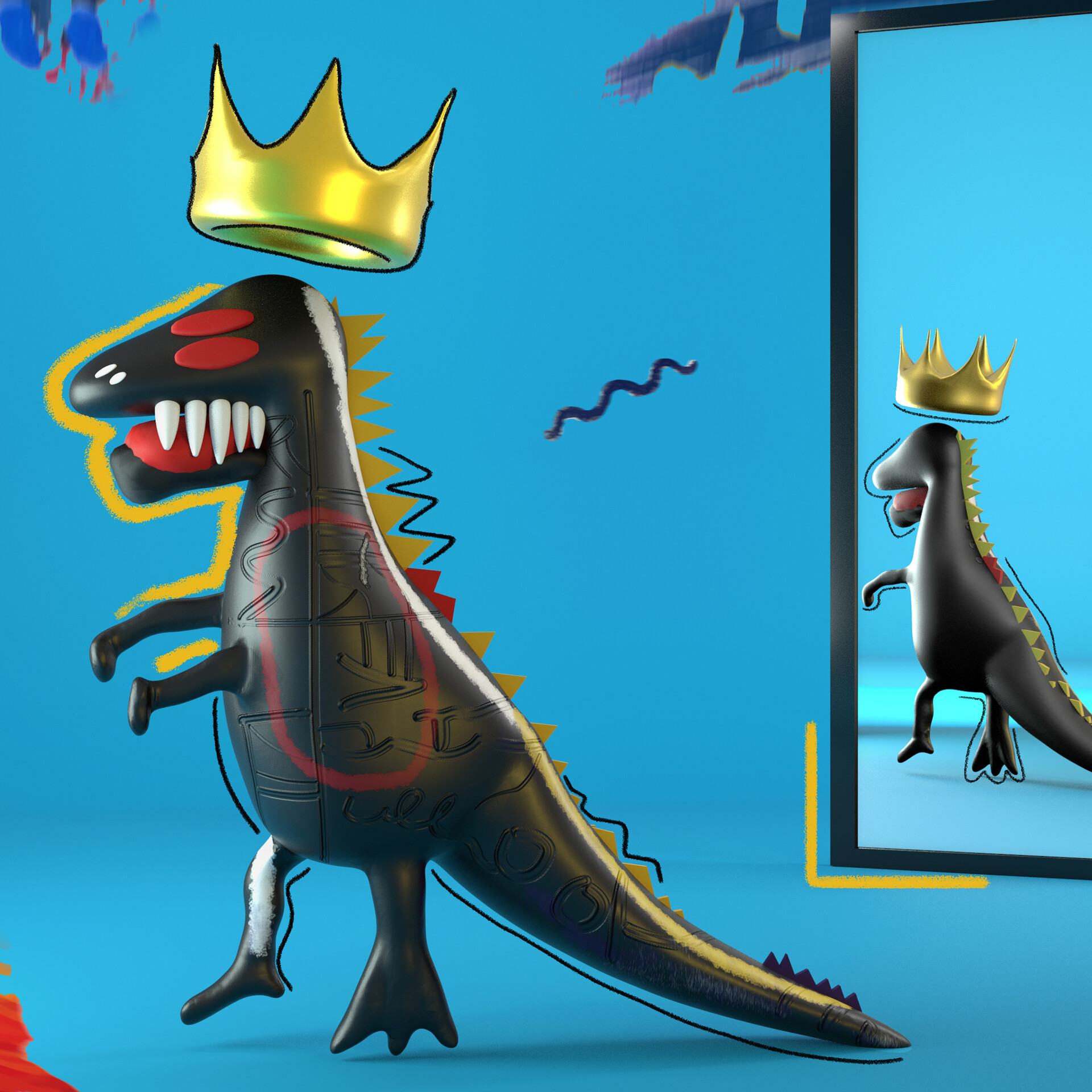 Basquiat Dinosaur Crown