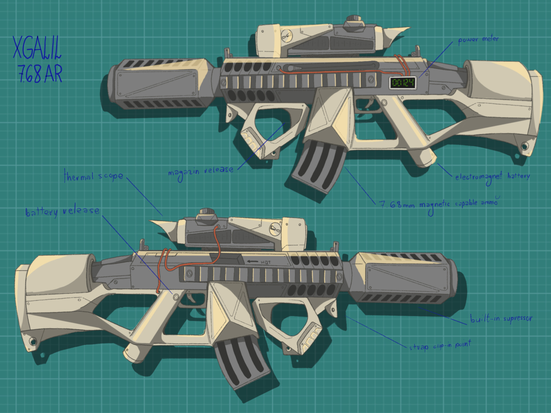 ArtStation - Sci fi rifle concept art