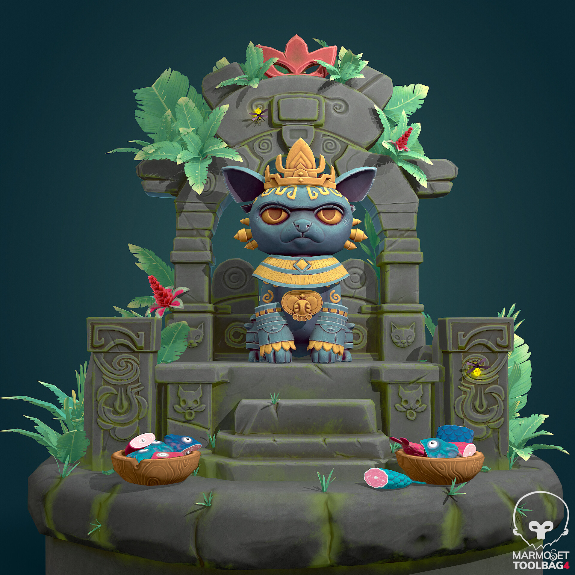 ArtStation - Stylized Cat Altar