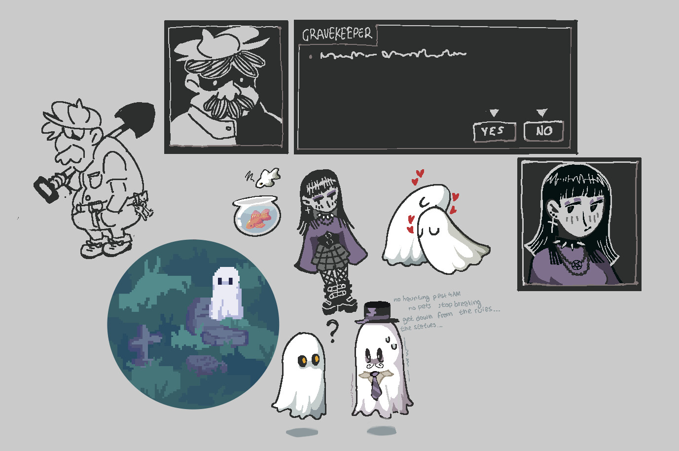 ArtStation - Graveyard game: UI, sprites & concept art