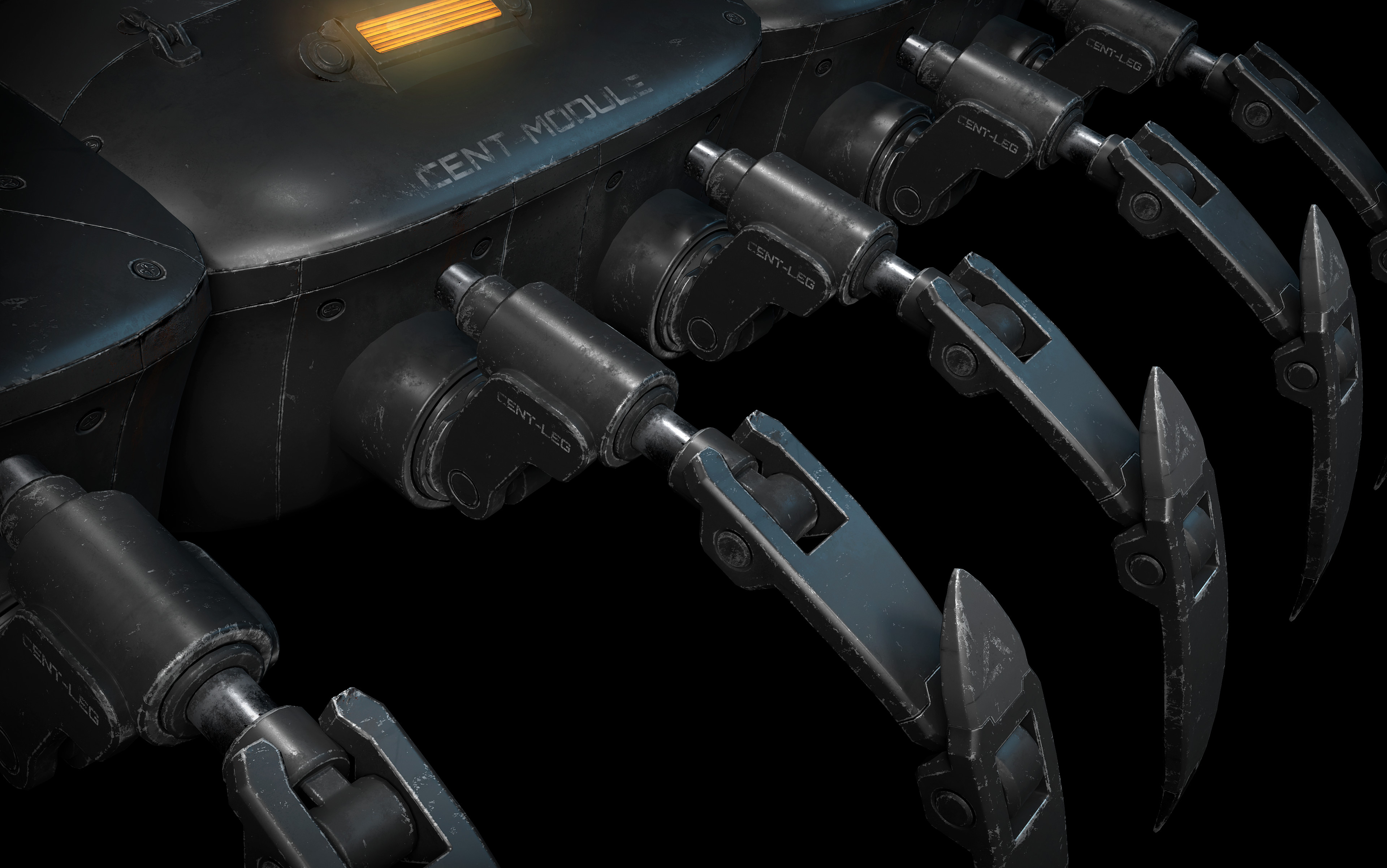 Saed-Muhammad Muslimov - Mechanical Centipede (game asset)