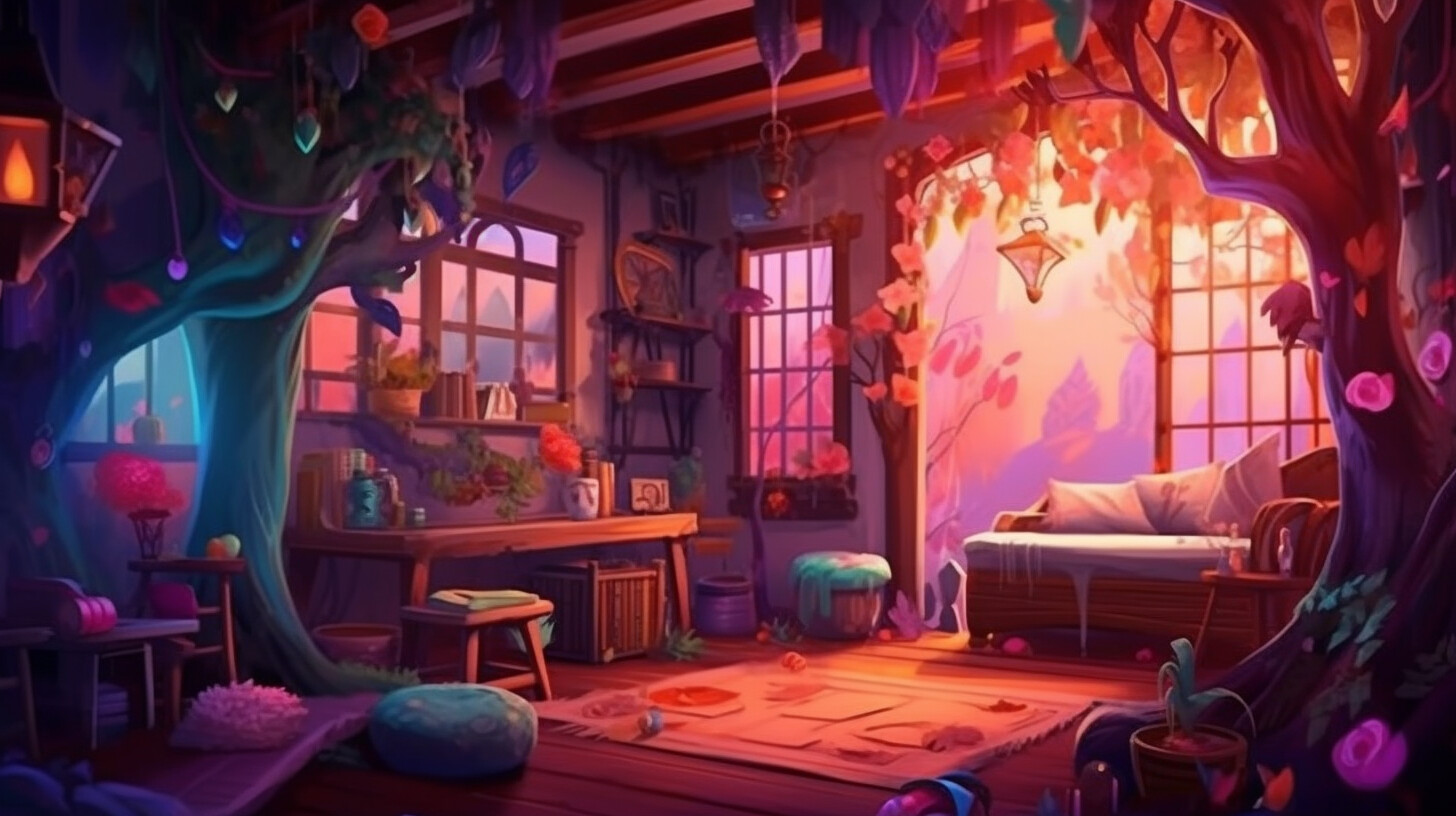 ArtStation - Dating SIM Environment: Trees Growing Inside Studio ...