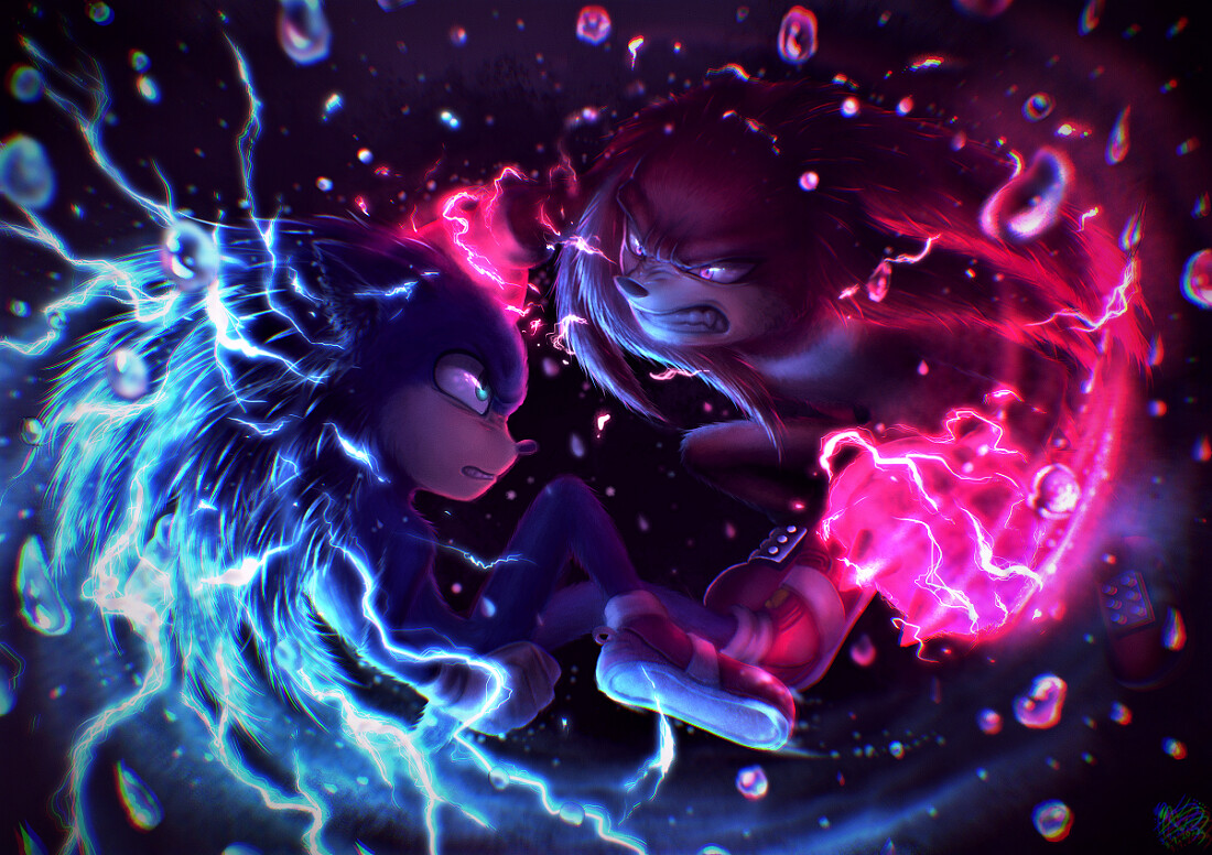 ArtStation - Sonic vs. Knuckles (fanart)
