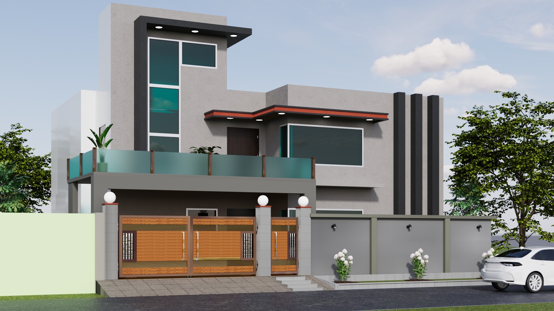 3d building front elevation