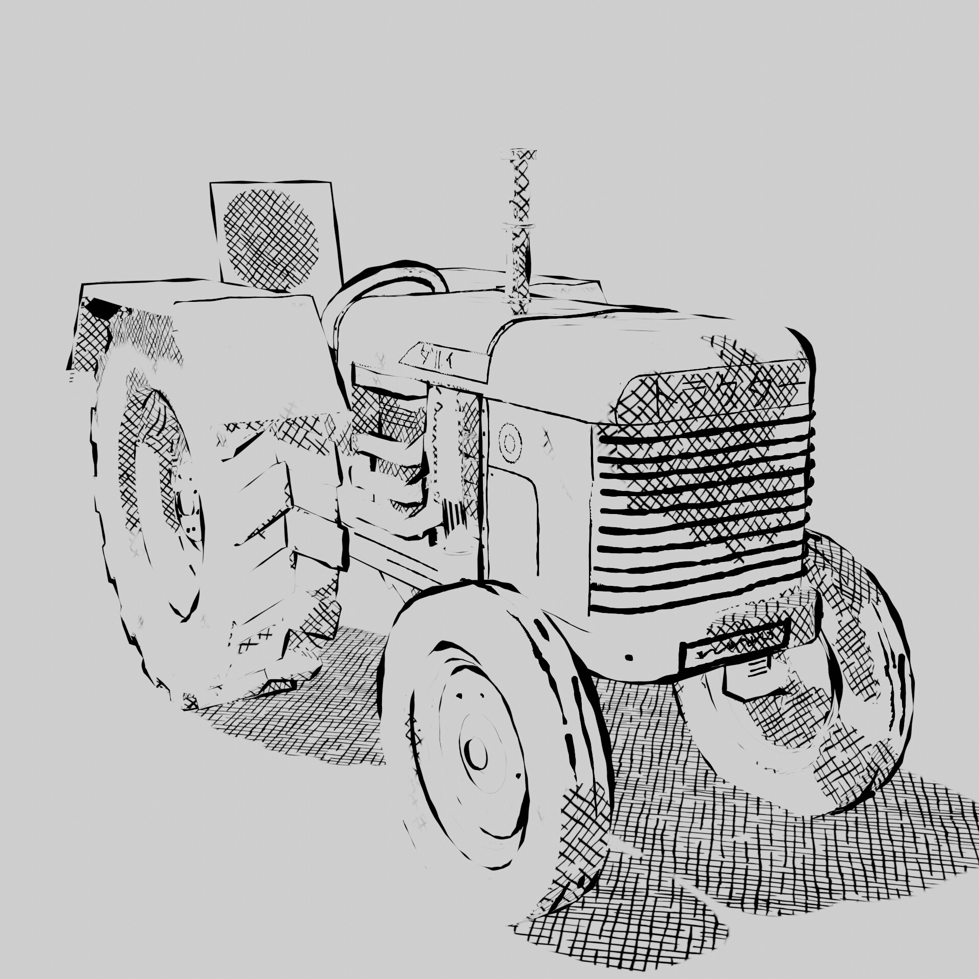 ArtStation - Tractor 3D Sketch Model