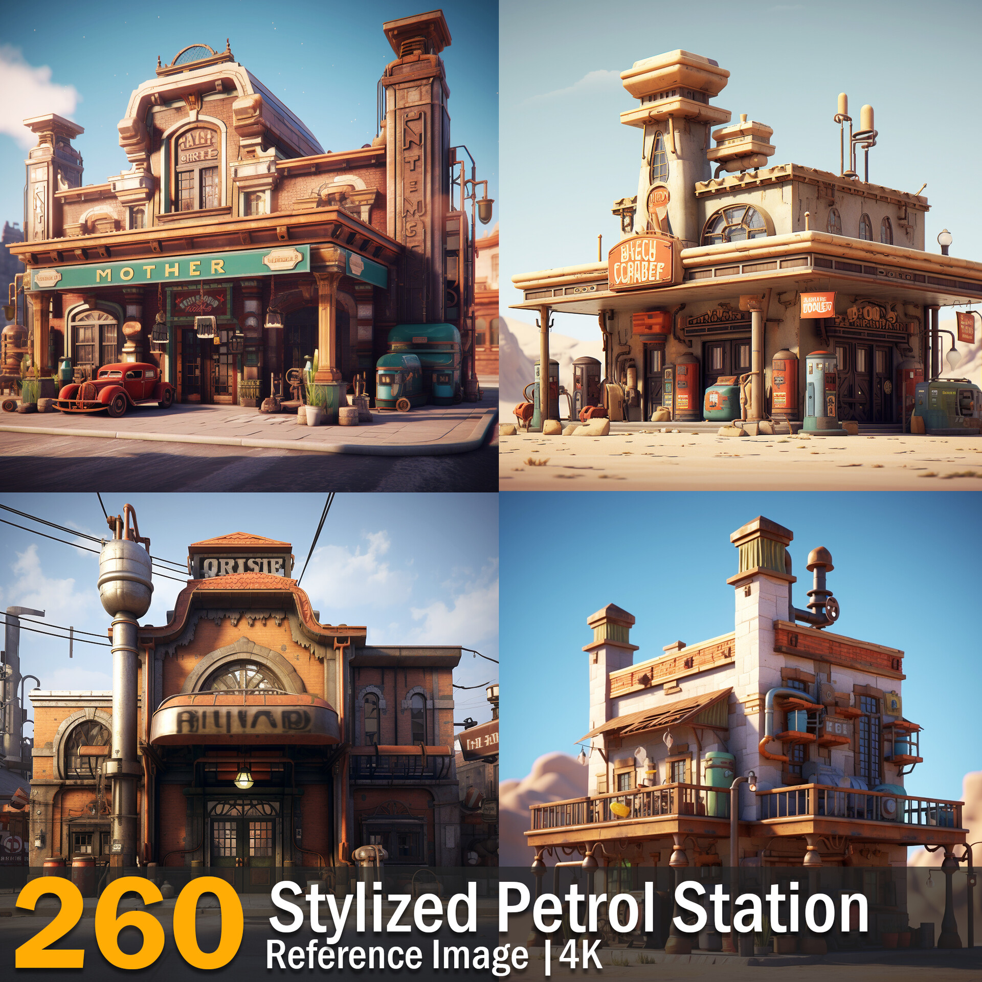 ArtStation - Stylized Petrol Station | Reference Images | 4K