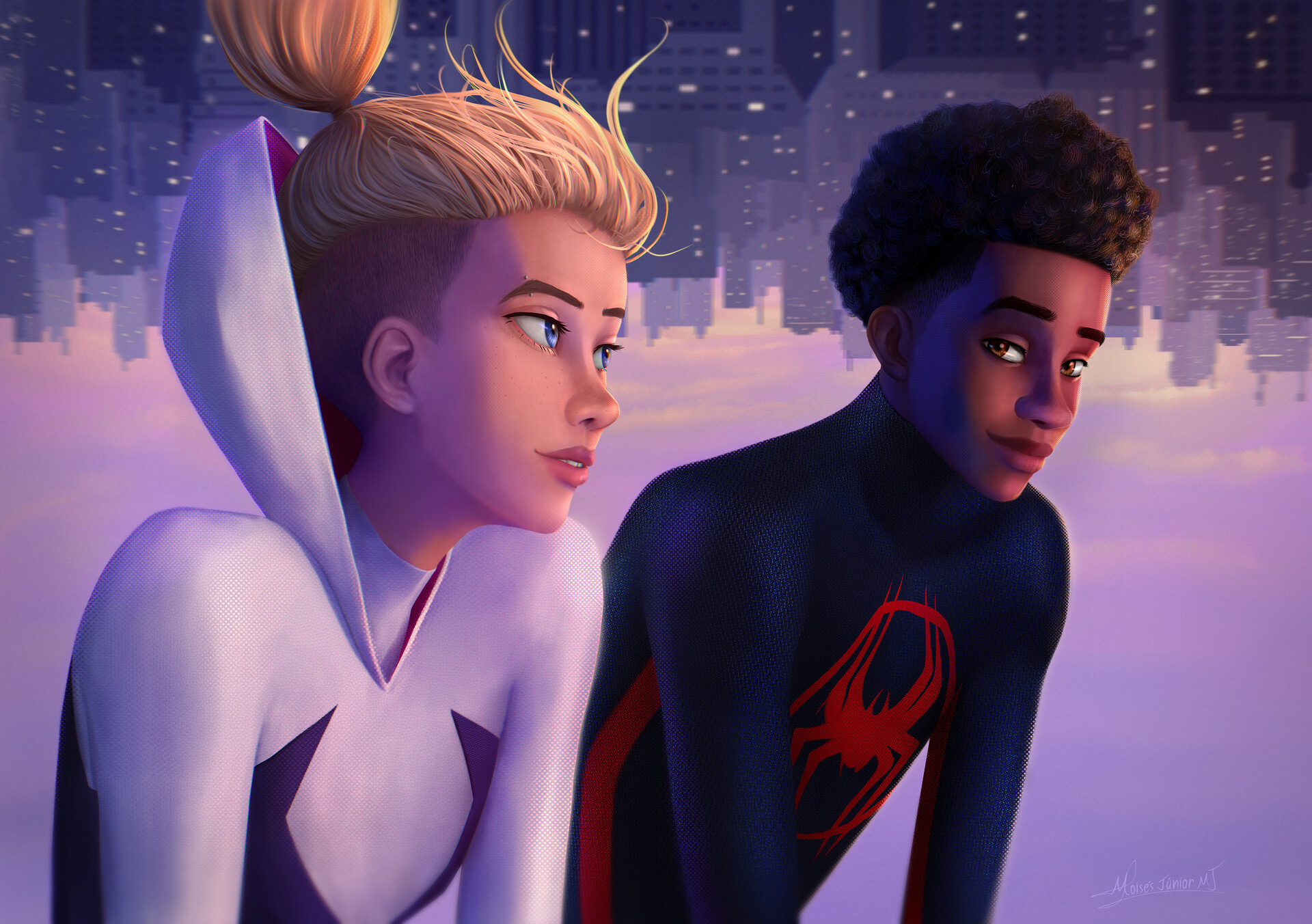 Artstation Miles And Gwen Spider Man Acros The Spider Verse