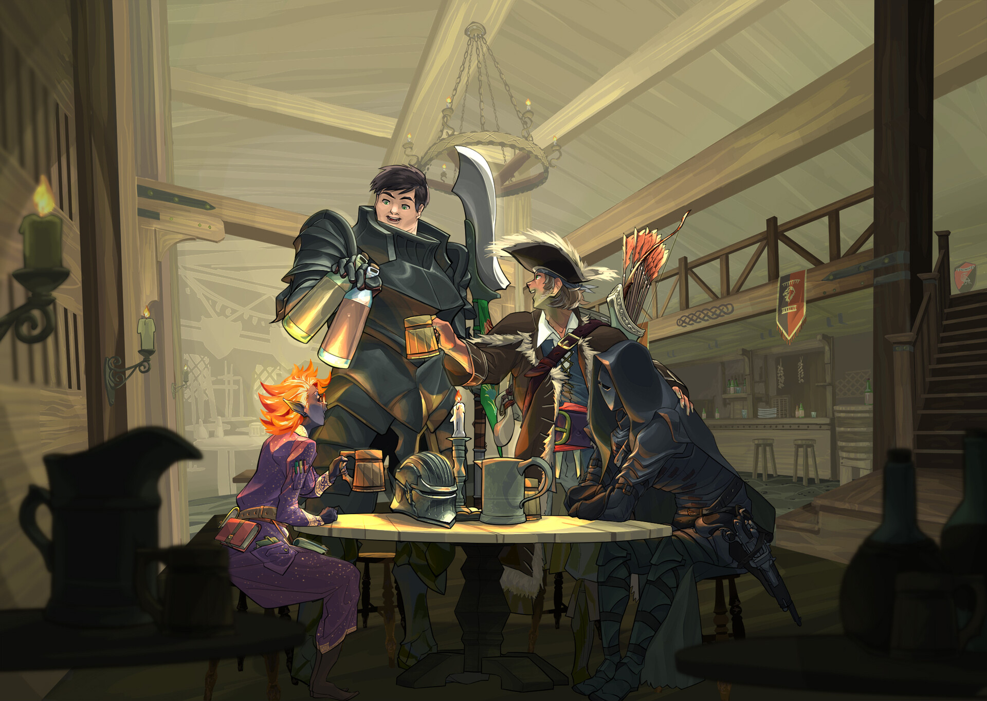 ArtStation - group tavern dnd