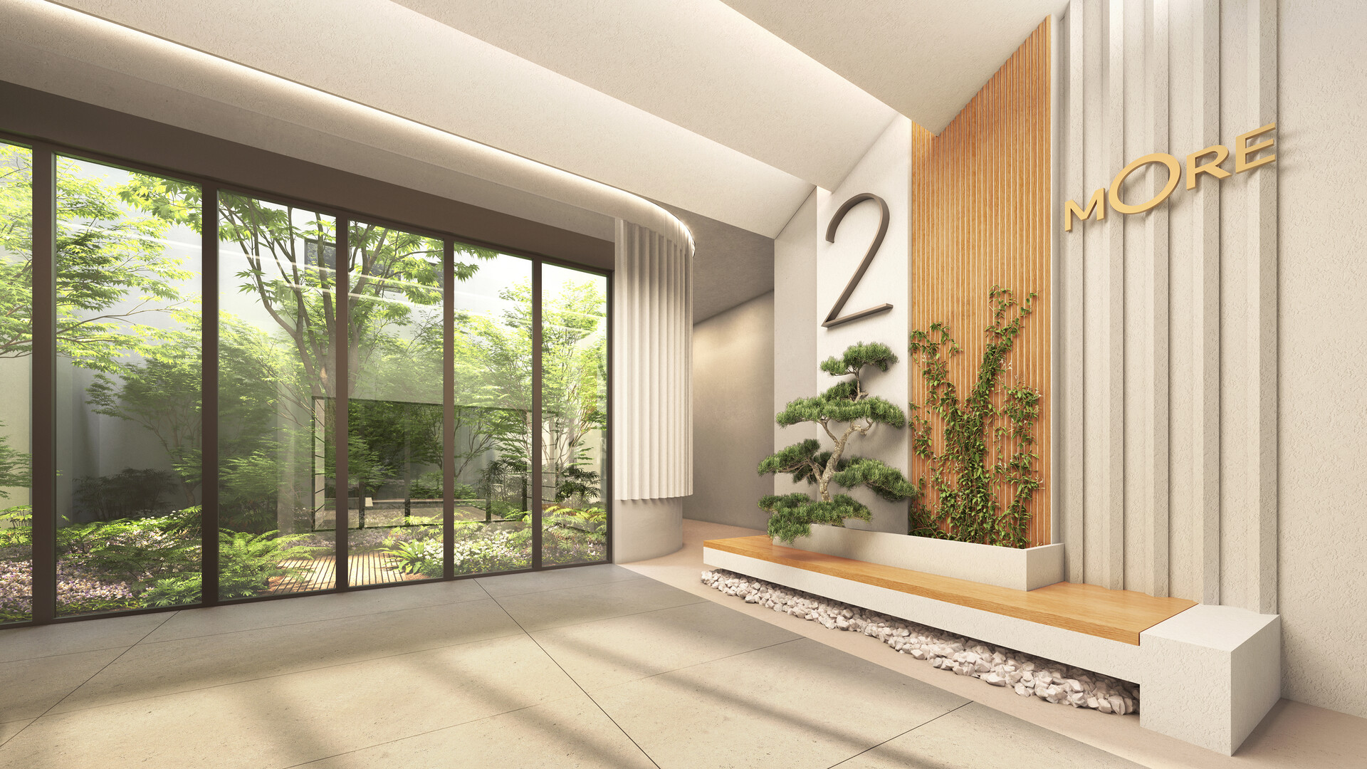 Dror Shaul - Interior Apartment Building - Lobby and Patio.