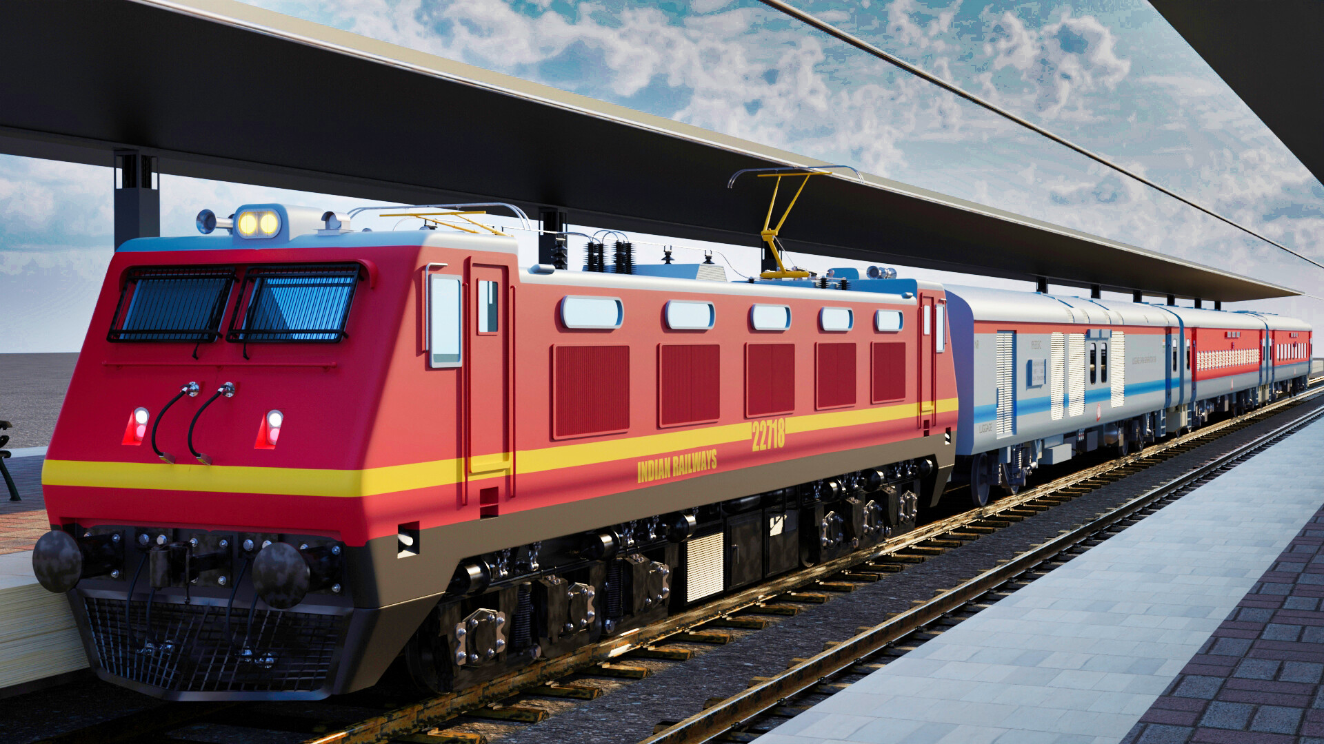 ArtStation - Indian Railways Marvel: WAP4 and LHB Coaches in 3D