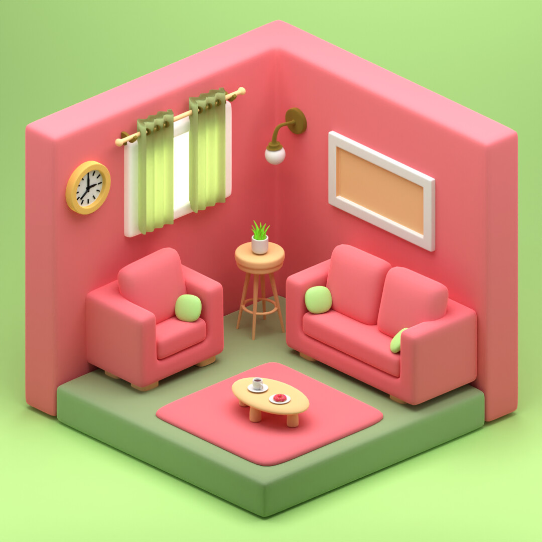 ArtStation - 3D living room