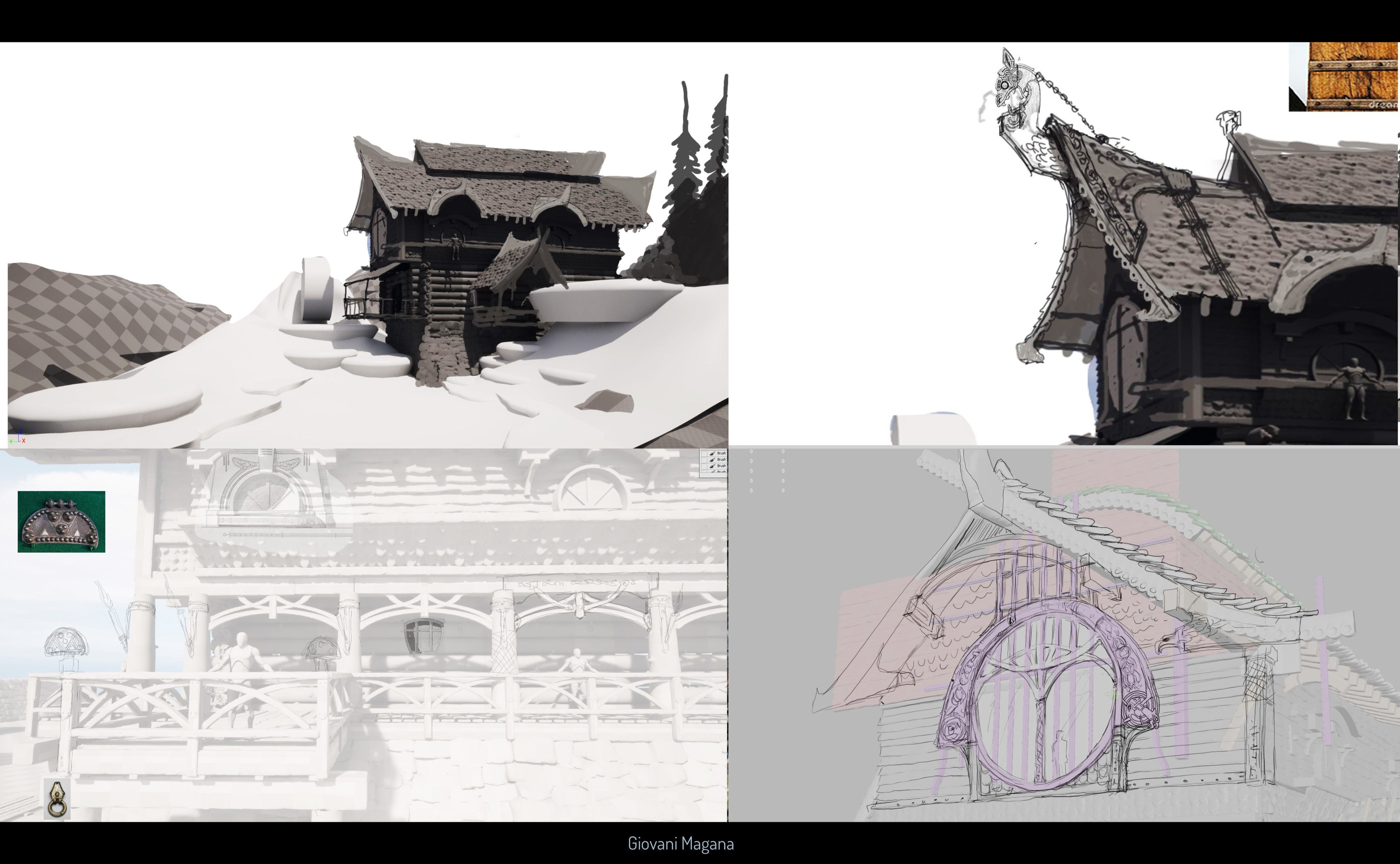 Giovani Magana - Gnomon Tutorial series_Norse House_Environment_Renders