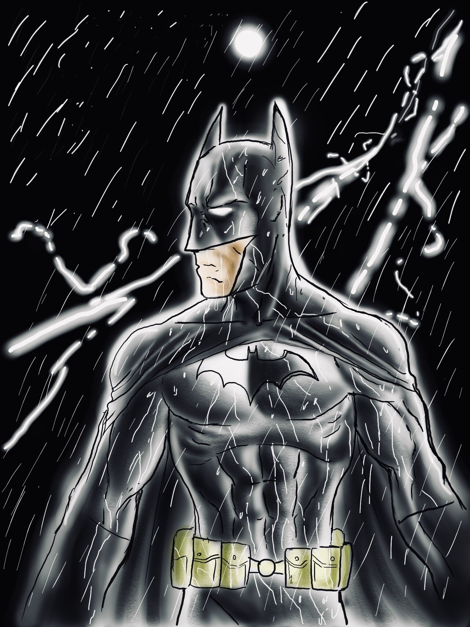 ArtStation - Batman in thunder storm.
