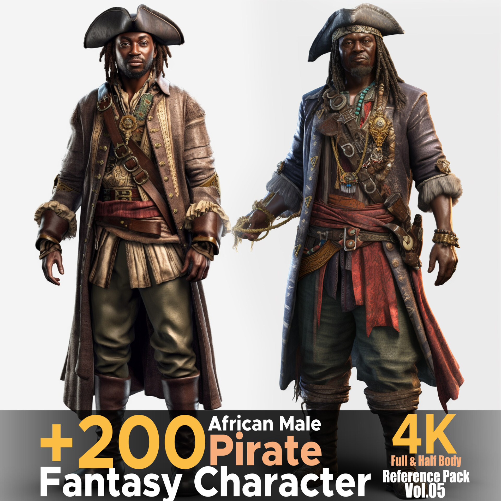 ArtStation - +200 African Male Pirate (Fantasy Character) Vol.05 | 4K | Reference Pack